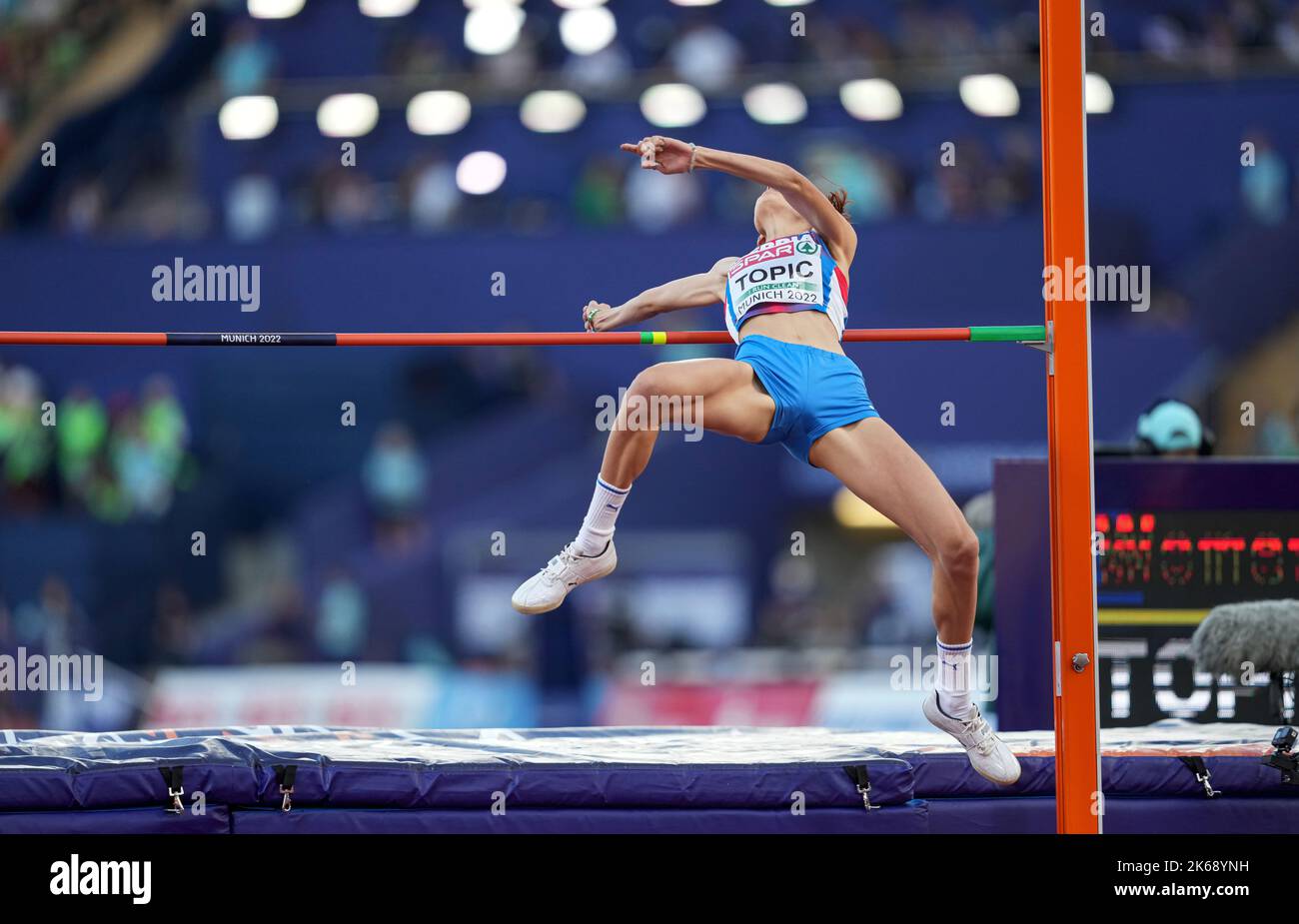 Angelina Topić participating in the High Jump of the European Athletics ...