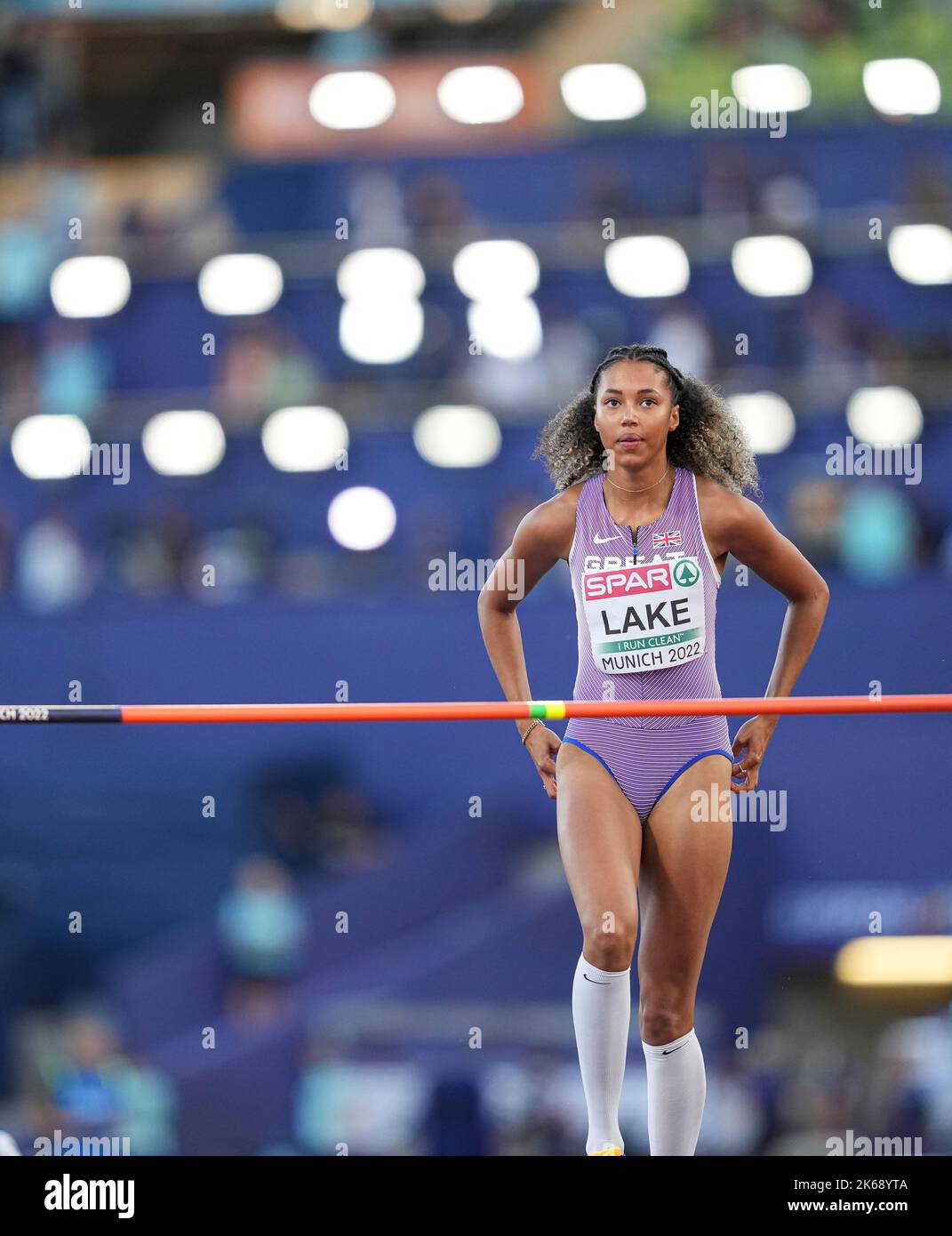 Morgan Lake participating in the High Jump of the European Athletics ...