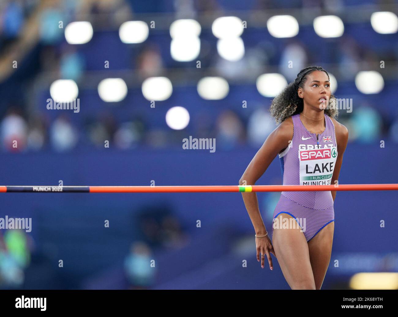 Morgan Lake participating in the High Jump of the European Athletics ...