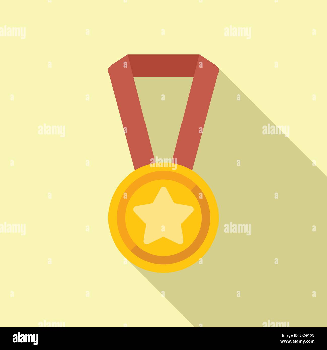 Gold medal degree icon flat vector. Graduate education. Training ...