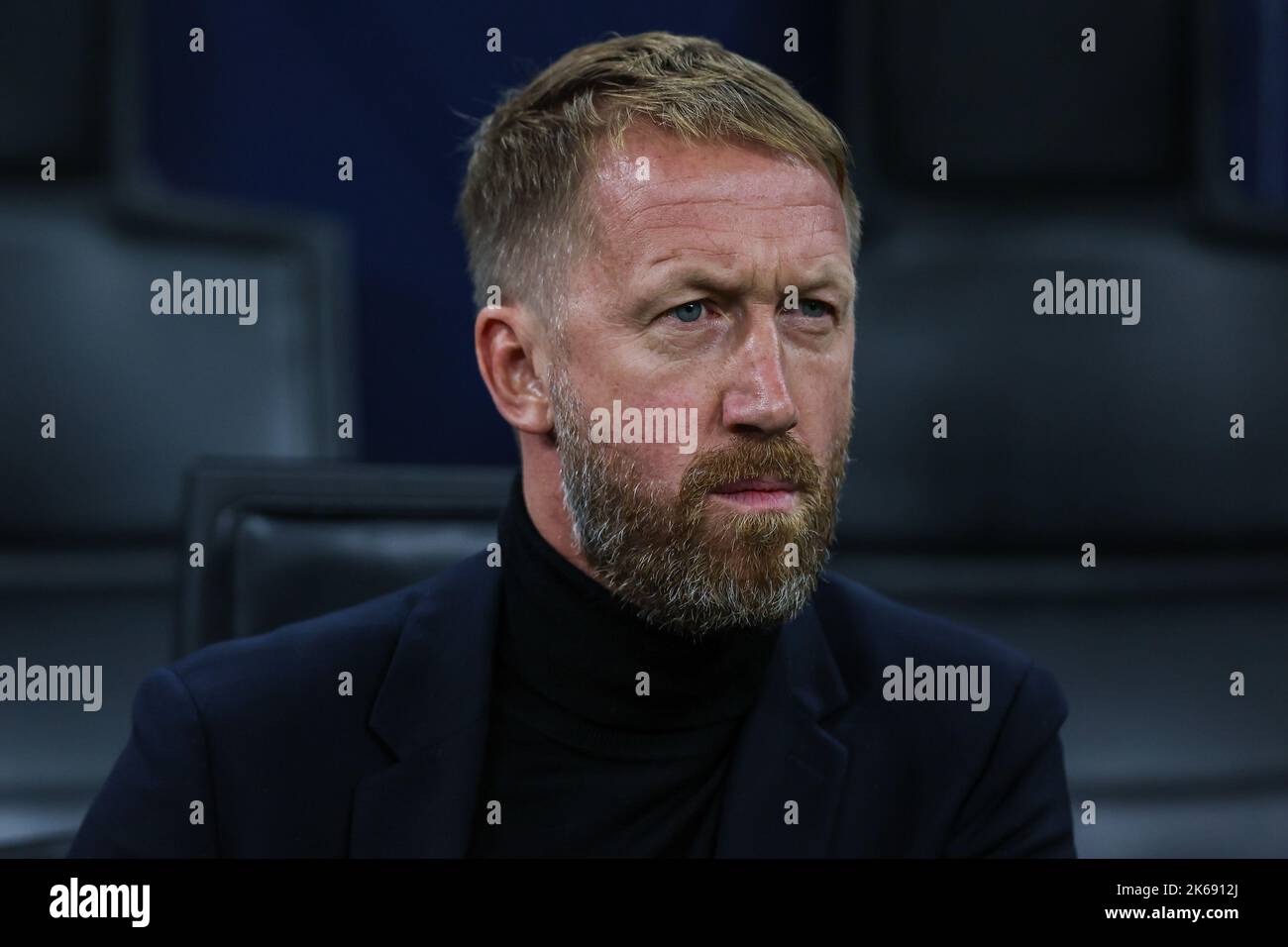 Graham Potter head coach of Chelsea FC looks on during the UEFA ...