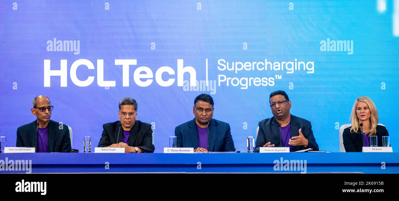 Noida, India. 12th Oct, 2022. (L to R) Ramachandran Sundararajan, Chief ...