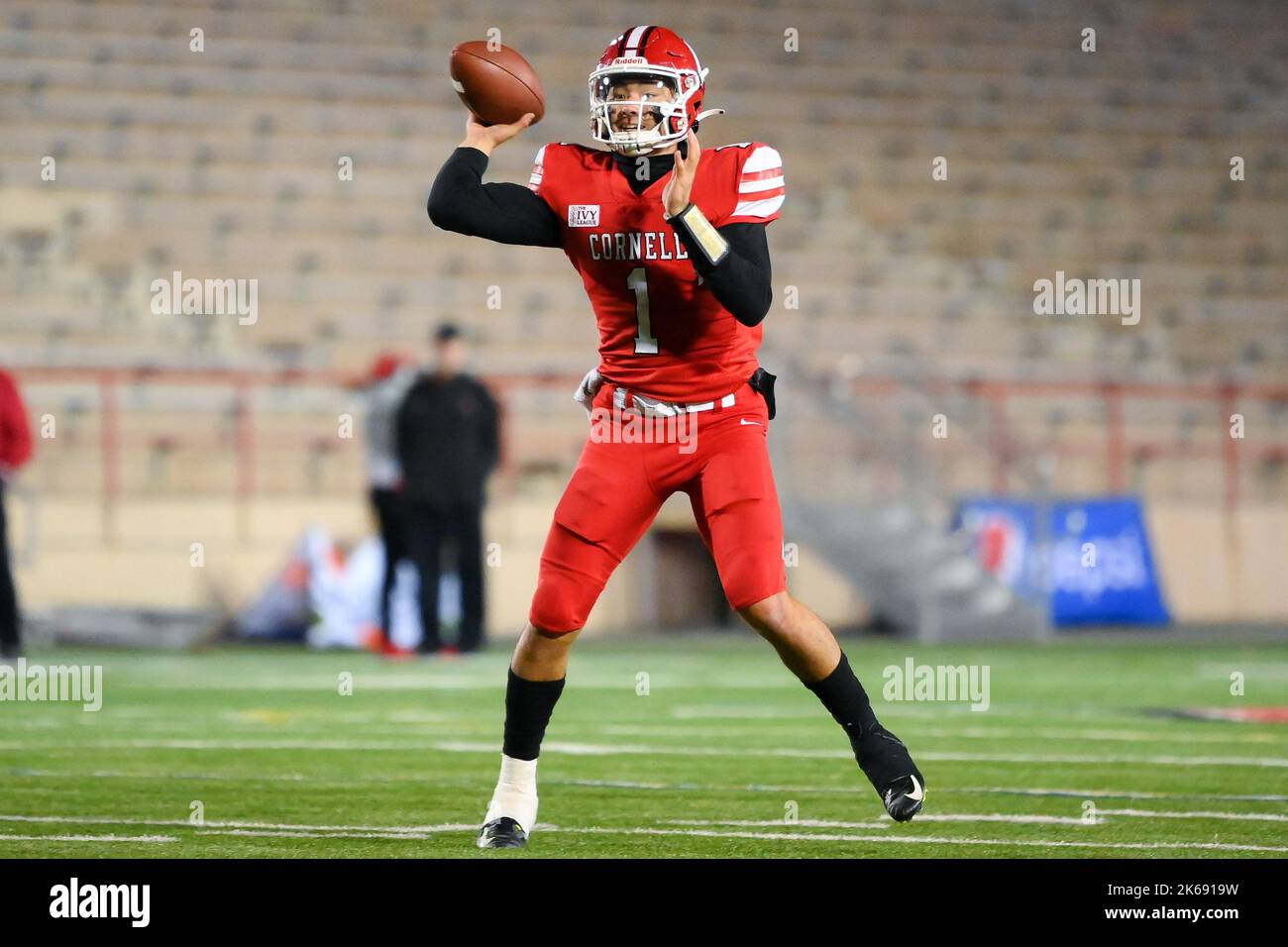 October 7, 2022: Cornell Big Red quarterback Jameson Wang (1) passes the ball against the ...