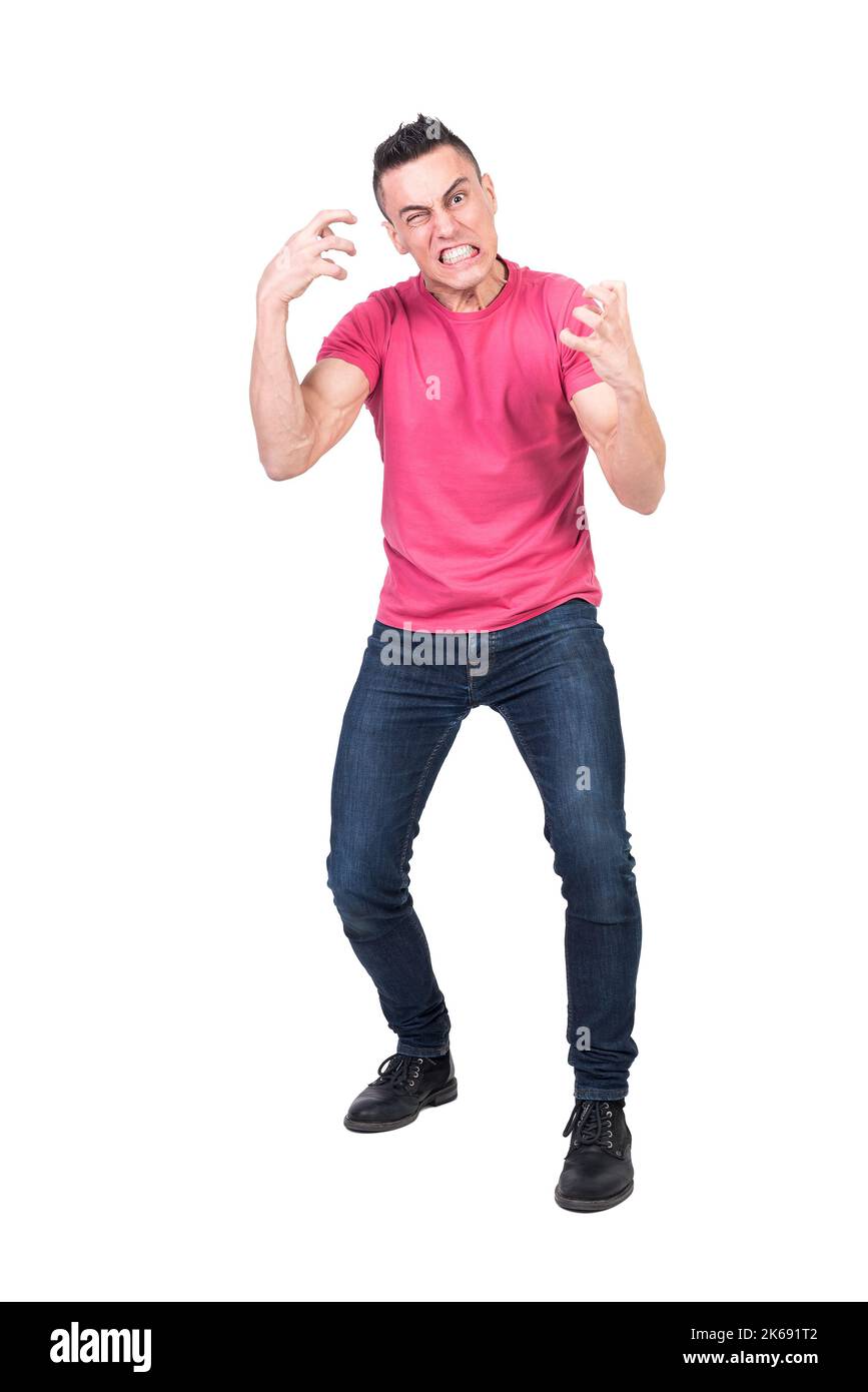 Studio portrait angry man Cut Out Stock Images & Pictures - Alamy