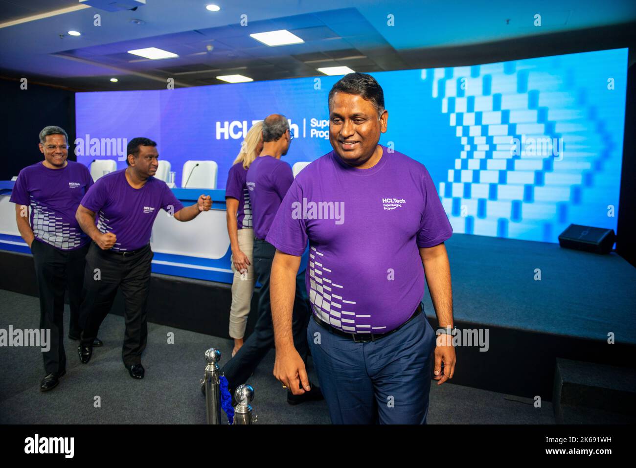 C. Vijayakumar, Chief Executive Officer & Managing Director, HCLTech with other team leaders ...