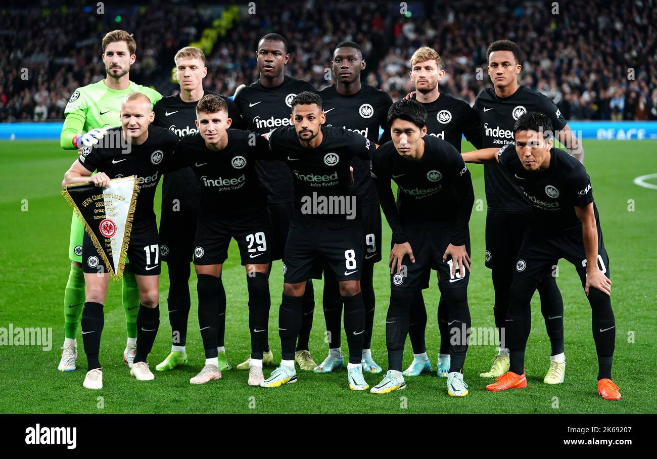 Eintracht Frankfurt pose for a team photo prior to the UEFA Champions ...