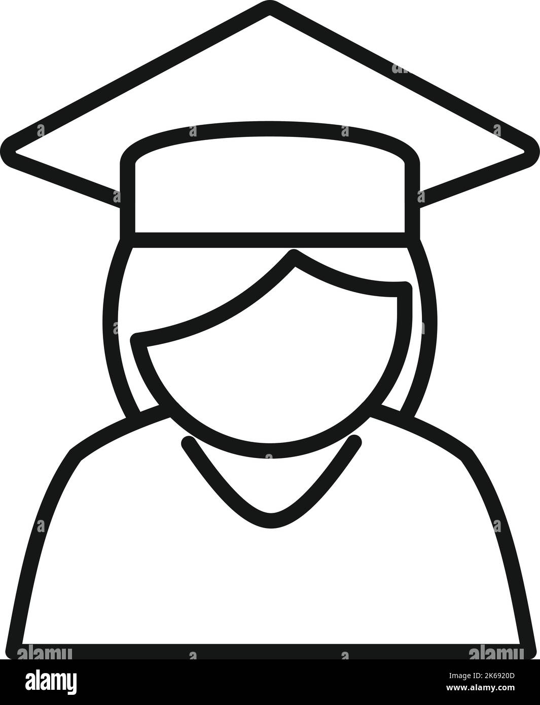 Student graduation icon outline vector. Degree graduate. Cap school Stock Vector Image & Art - Alamy