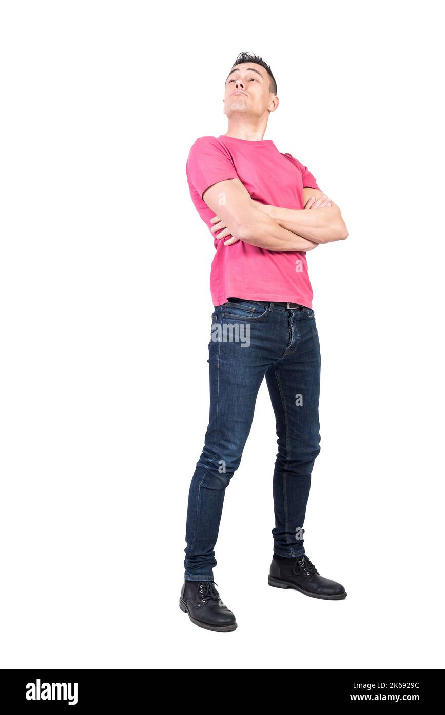 Self confident male model with folded arms in studio Stock Photo - Alamy