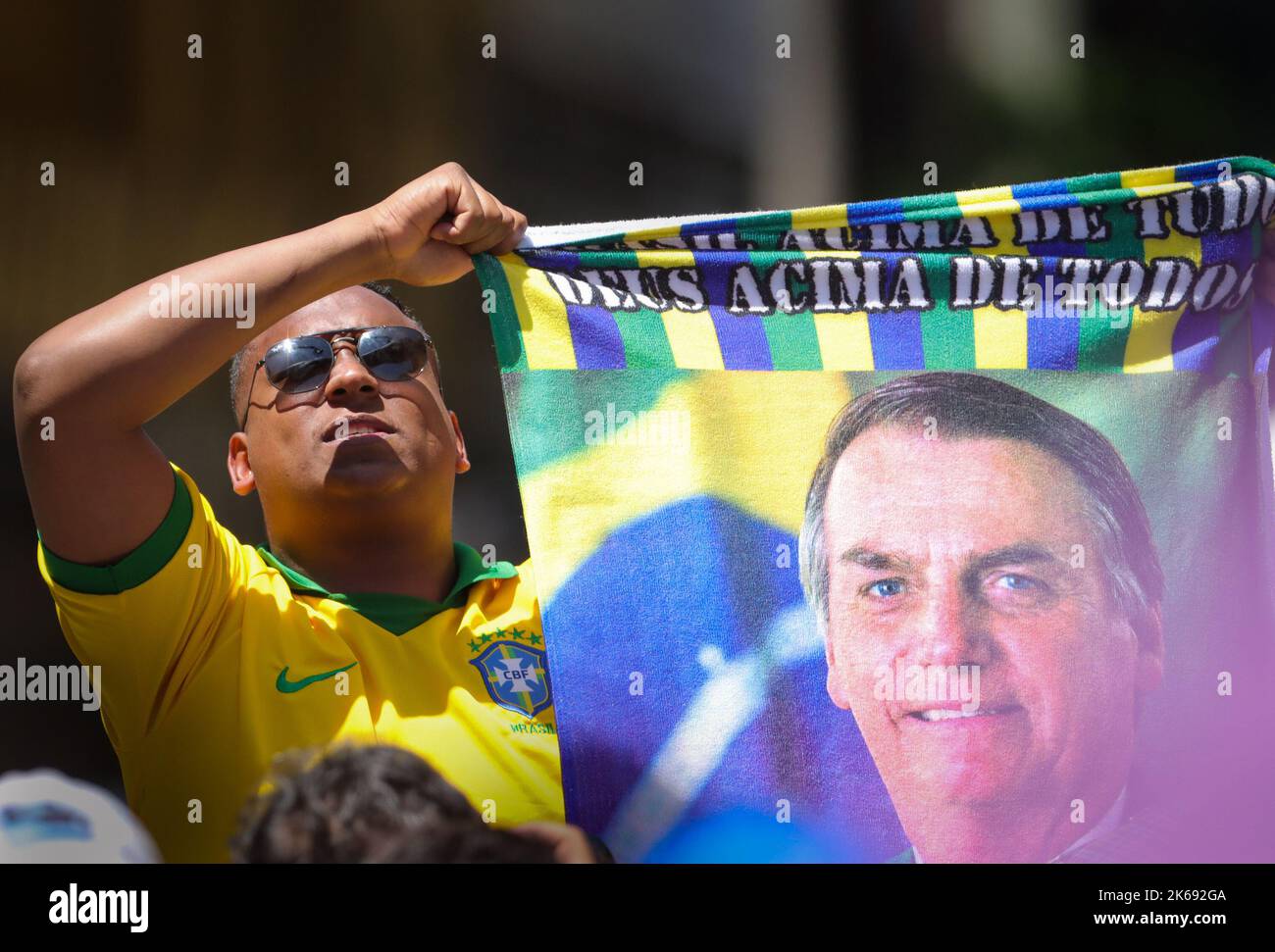 Belo Horizonte, Brazil. 12th Oct, 2022. "Brazil above all - God above ...