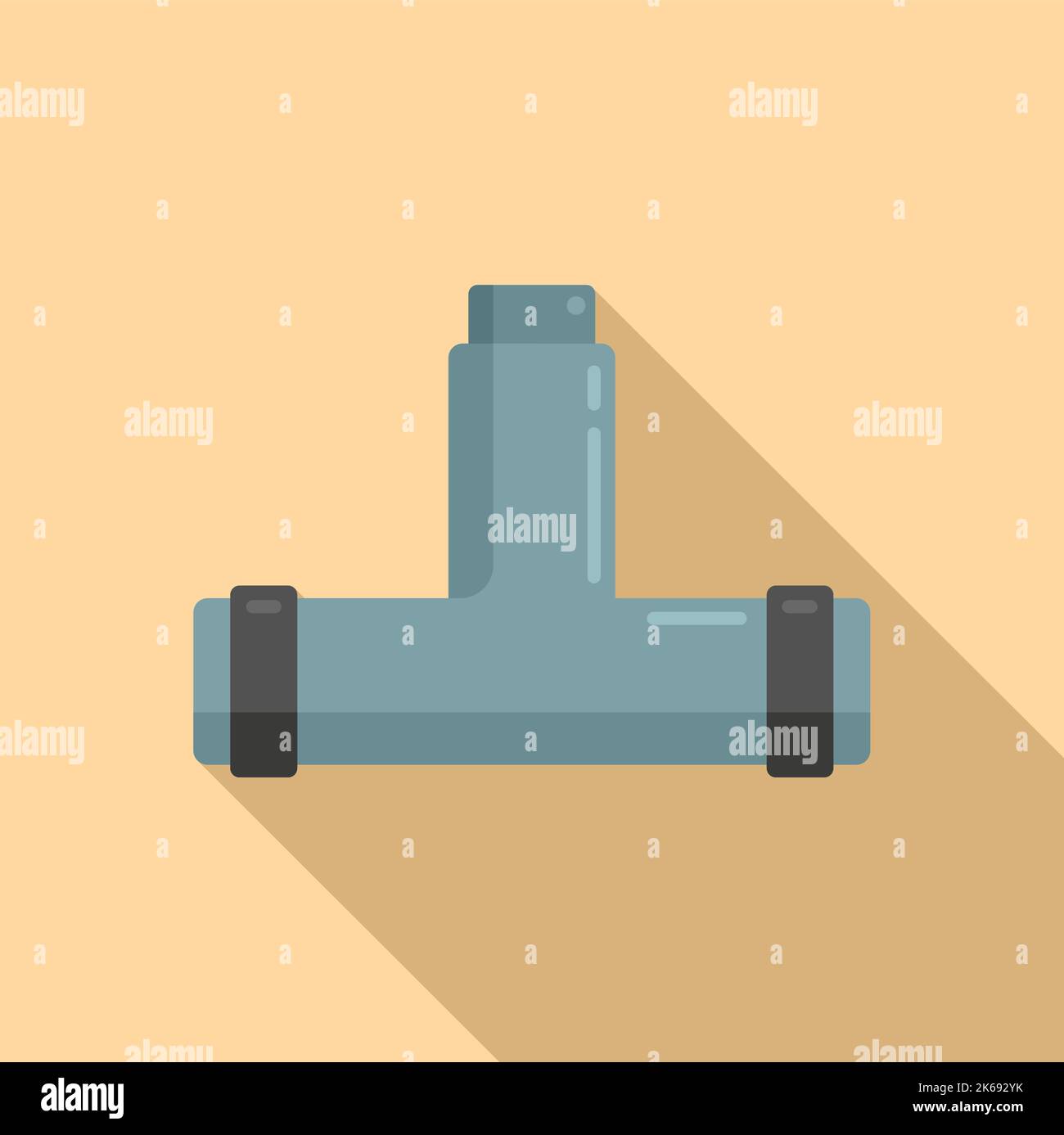 Pipe connection icon flat vector. Industrial flange. Drain steel Stock ...
