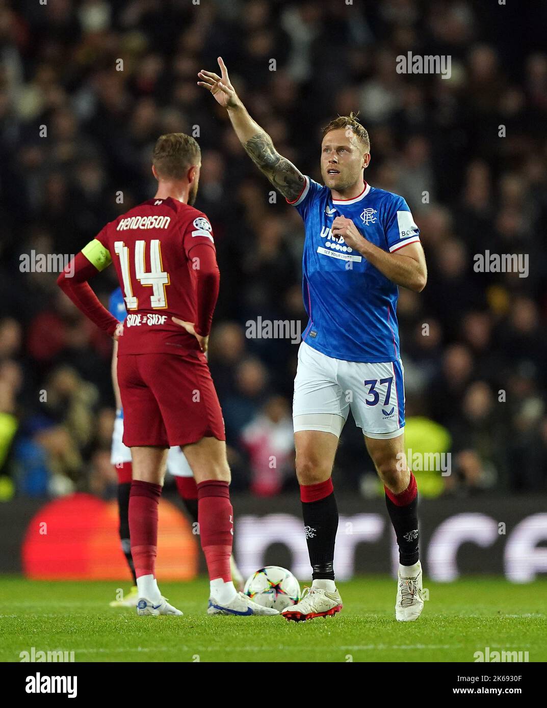 Rangers’ Scott Arfield celebrates scoring their side's first goal of ...