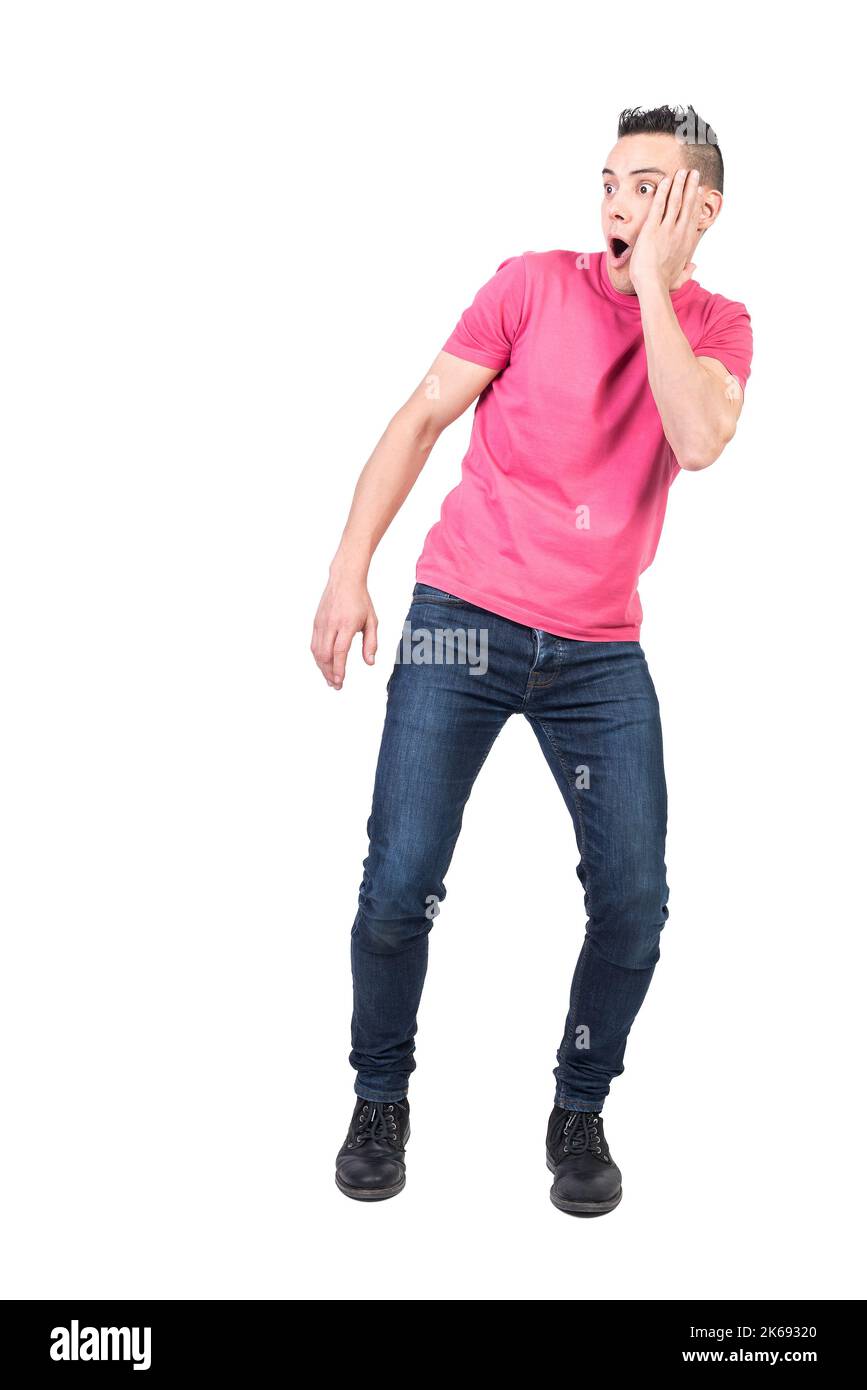 Man worried face black background Cut Out Stock Images & Pictures - Alamy