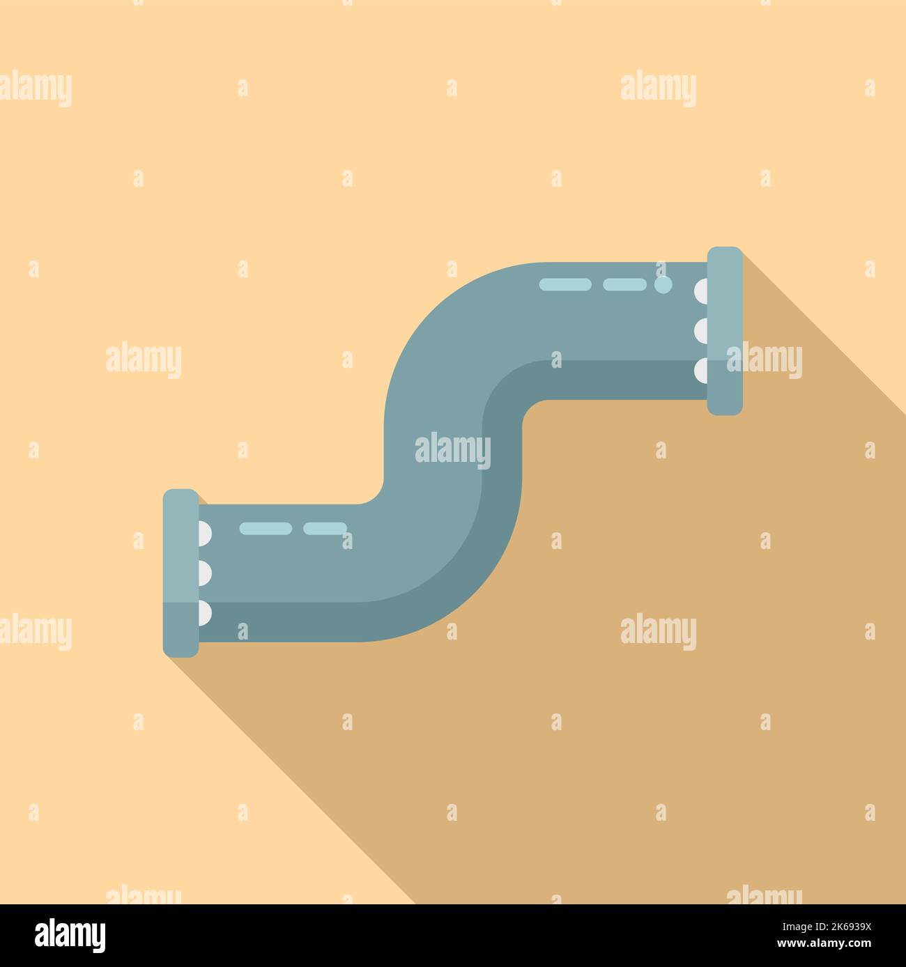 House pipe icon flat vector. Steel system. Connector equipment Stock ...