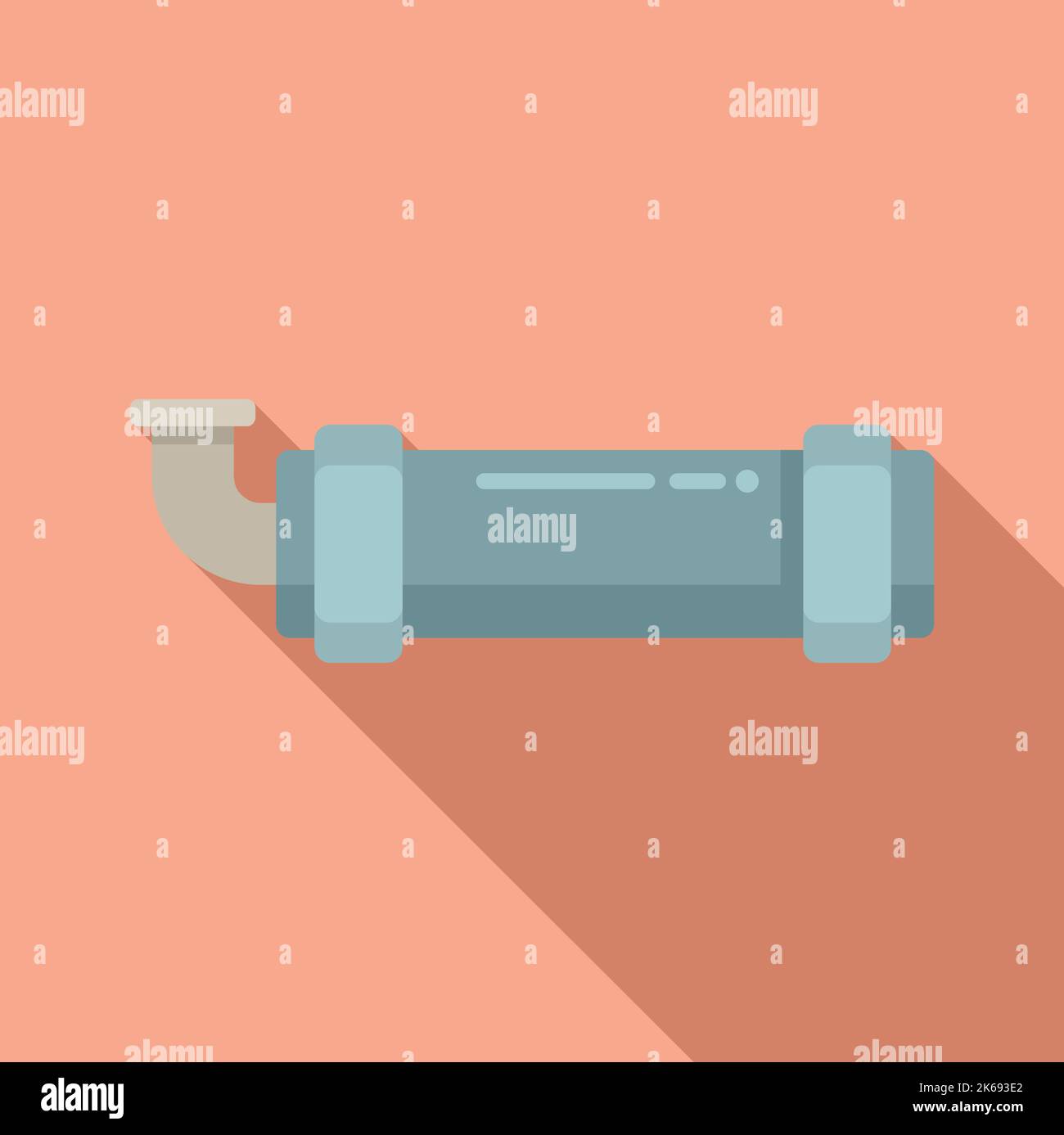 Small pipe connector icon flat vector. Valve drain. Steel system Stock ...