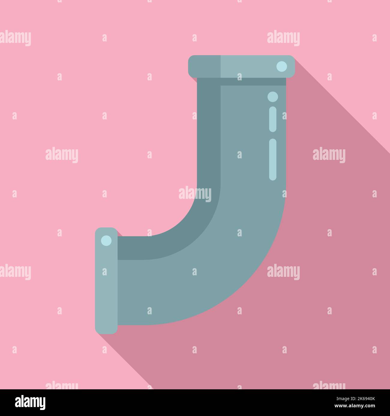 Conduit pipe icon flat vector. Water plumbing. Steel system Stock ...