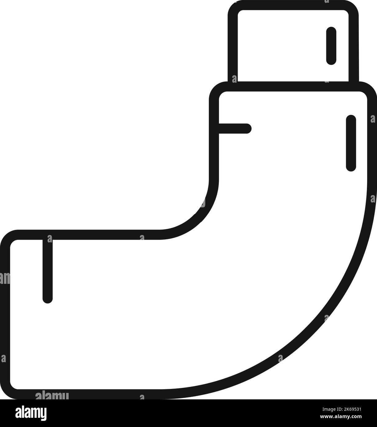 Corner pipe icon outline vector. Plumbing pipeline. Pressure flange ...