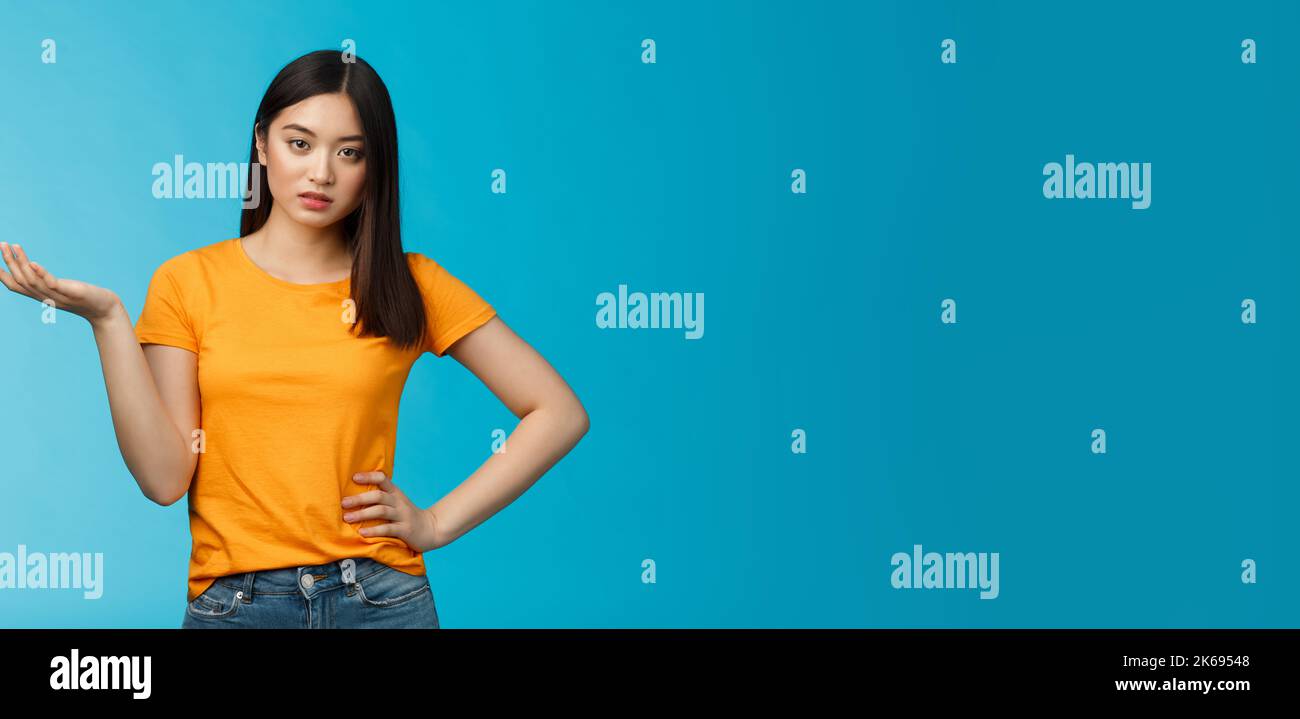 Ignorant bossy asian woman high-standarts, look dismay arrogant, act ...