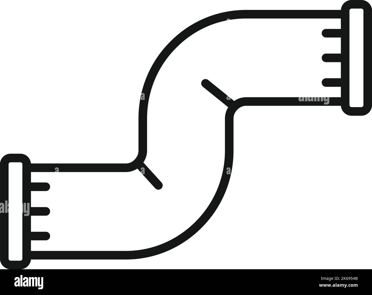 House pipe icon outline vector. Steel system. Connector equipment Stock ...