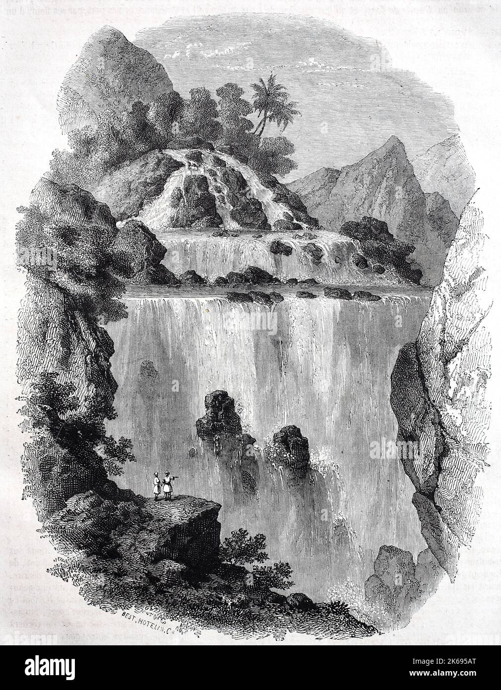Digital improved reproduction, The waterfall of Kambagaga in the ...