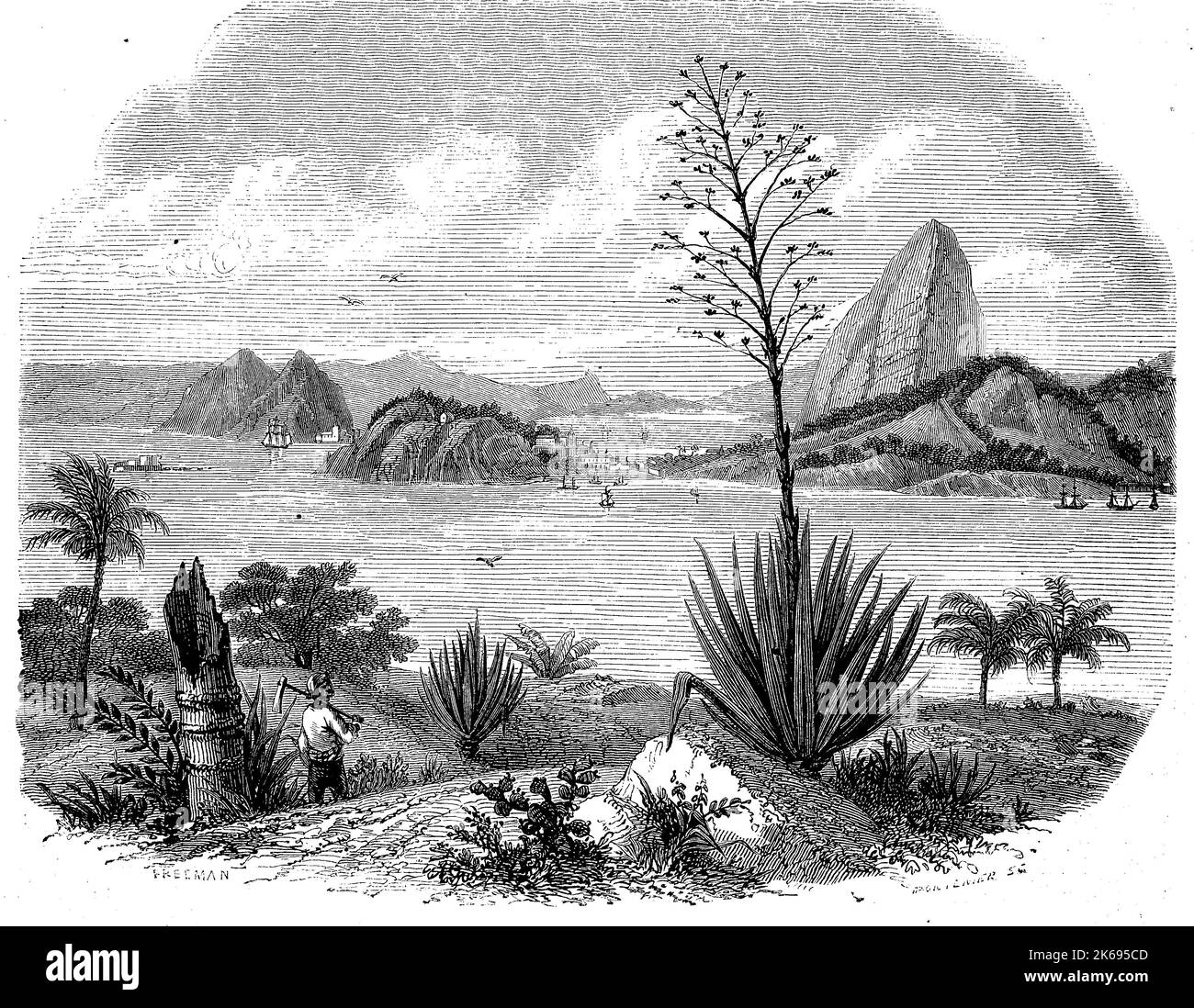 Digital improved reproduction, Entrance to the port of Rio de Janeiro ...