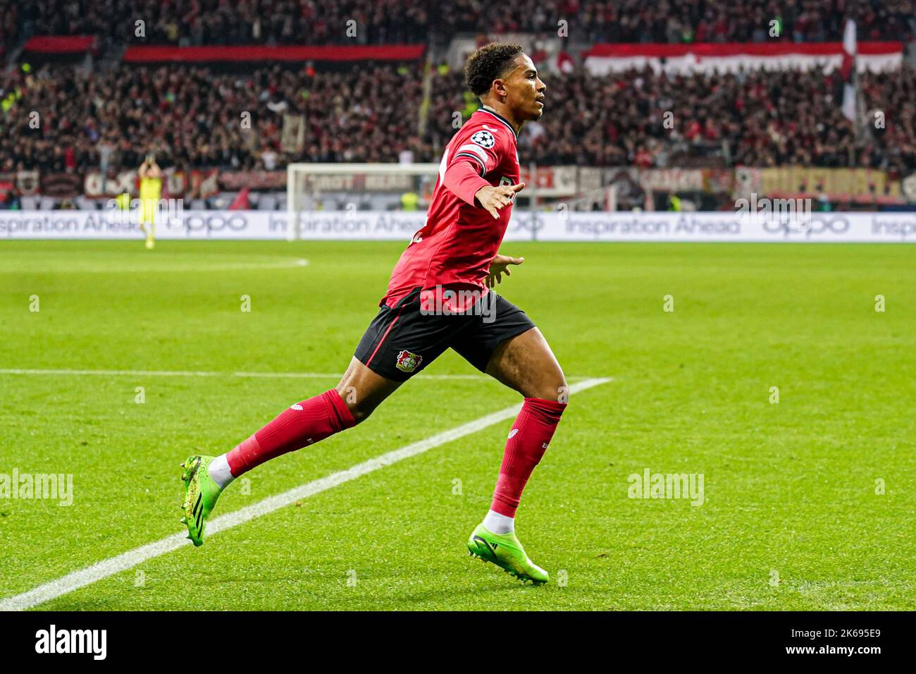 LEVERKUSEN, GERMANY - OCTOBER 12: Amine Adli of Bayer 04 Leverkusen ...
