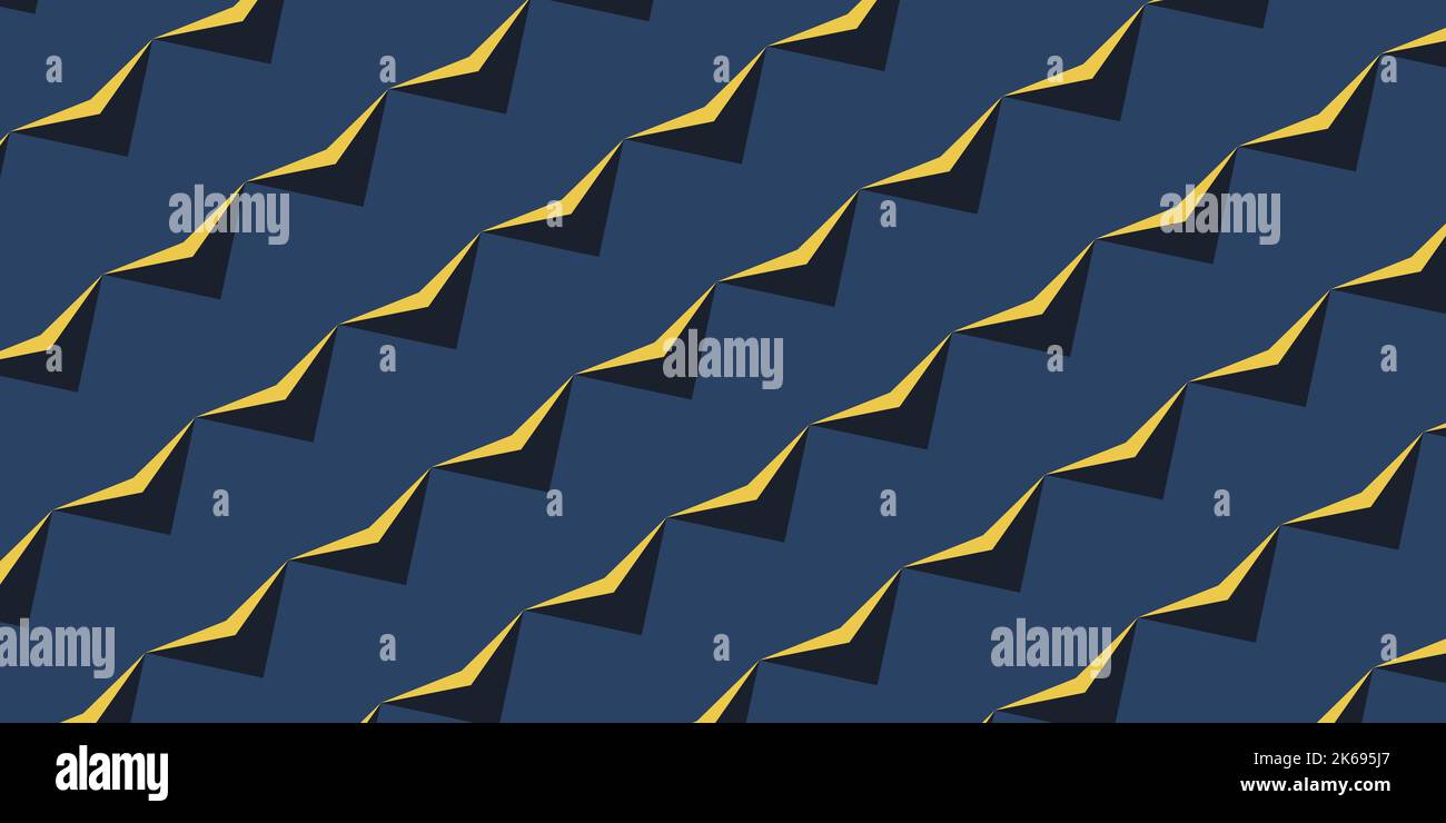 Abstract geometric ethnic background in blue and yellow colors. Vector ...