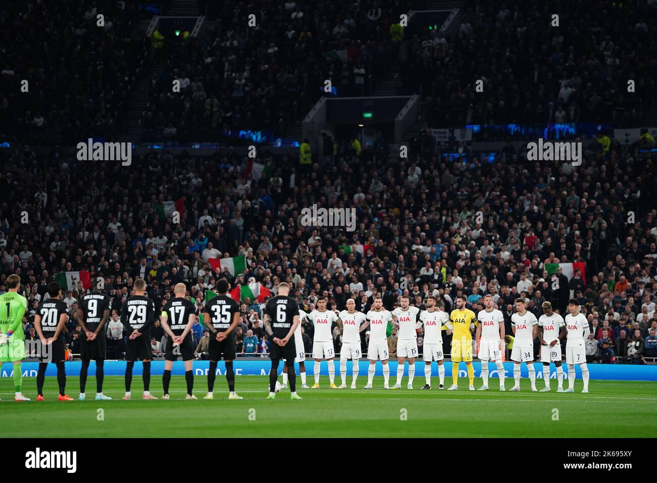 Tottenham Hotspur and Eintracht Frankfurt players take part in a ...