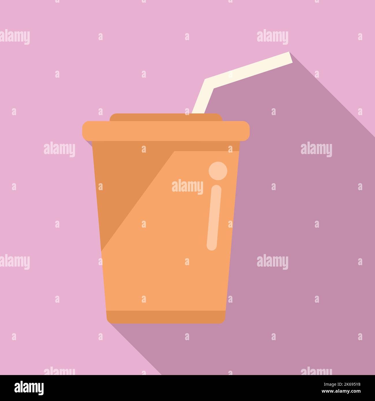 Plastic cup trash icon flat vector. Recycle waste. Reuse container ...