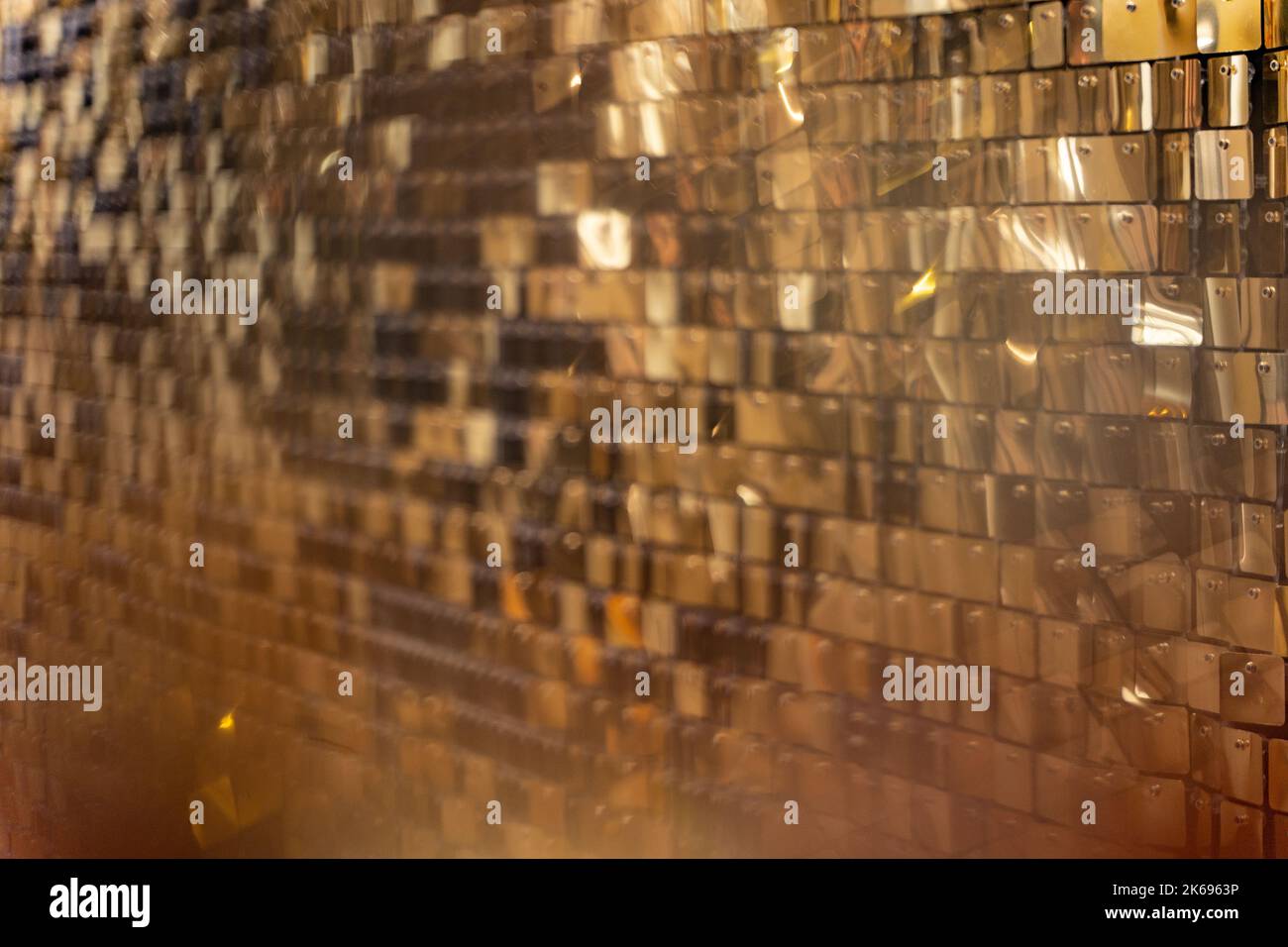 Golden Sequin wall with light reflection for luxury interior wall ...