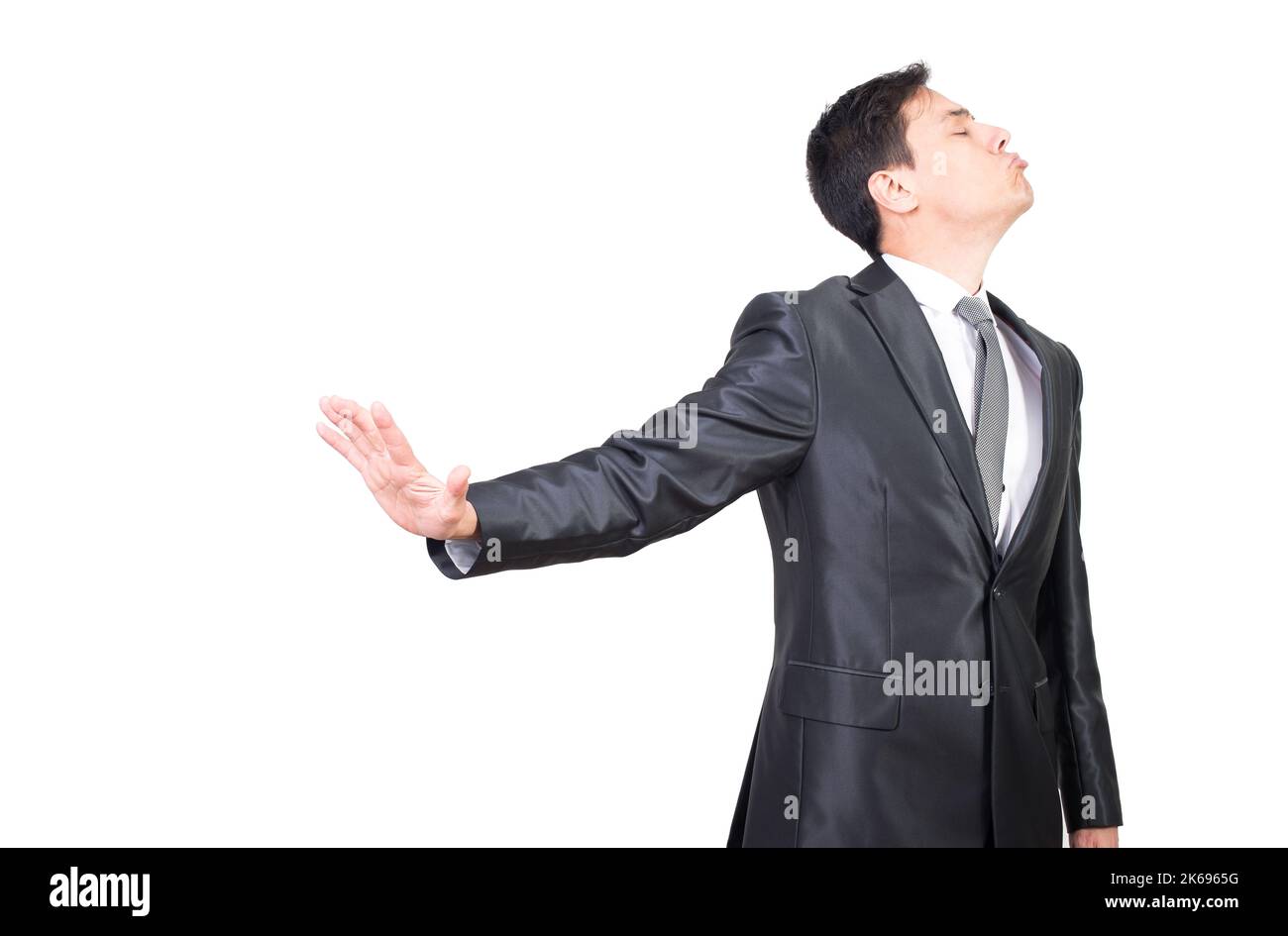 Angry man in suit showing rejecting gesture Stock Photo - Alamy