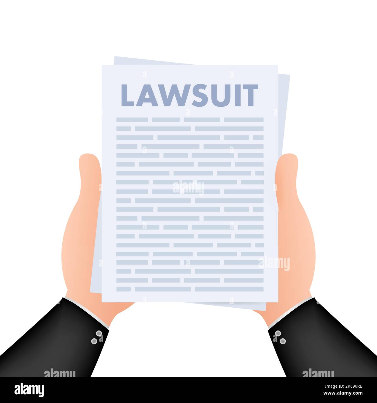 Lawsuit paper. Law document process. Vector stock illustration Stock ...