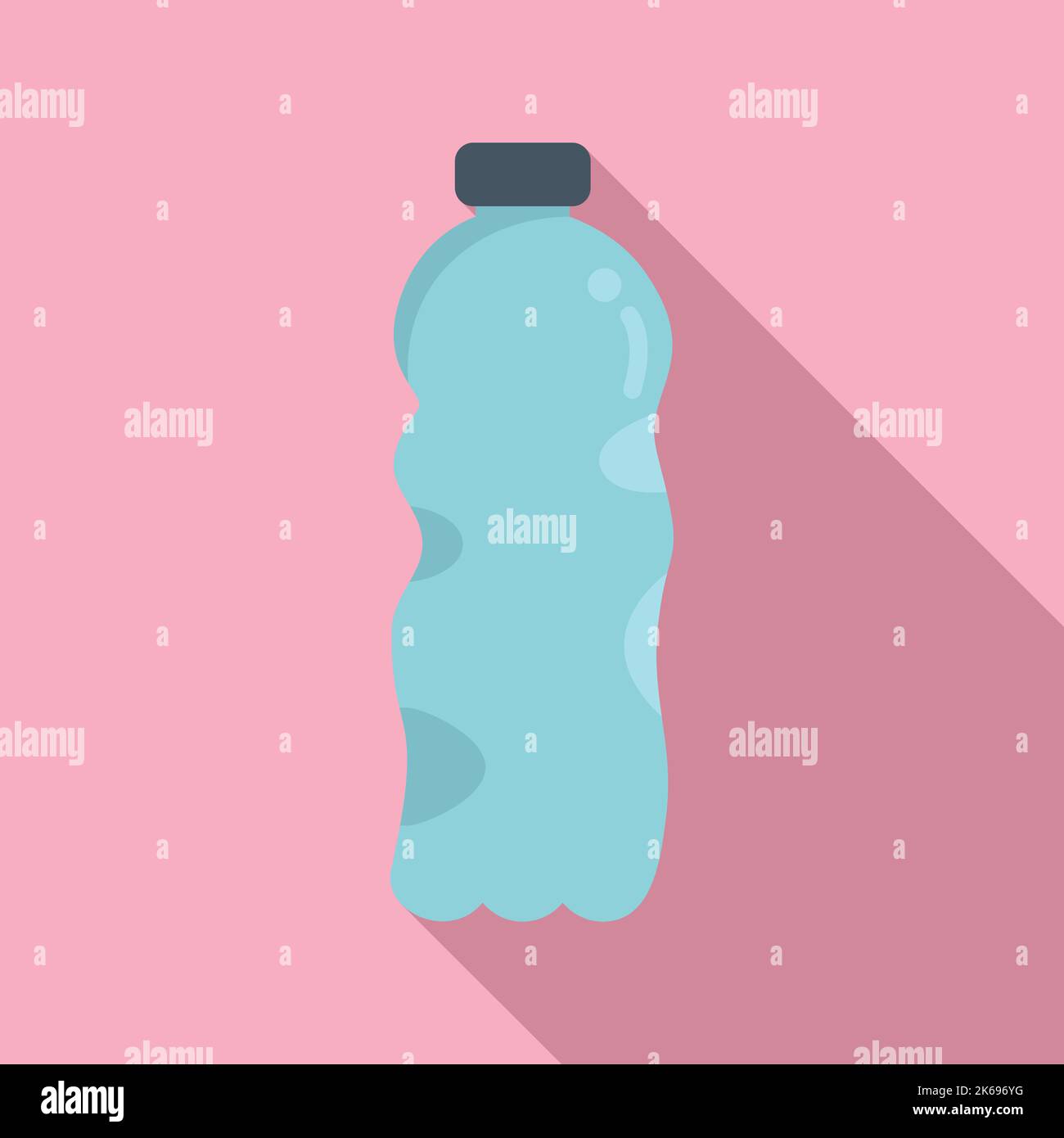 Plastic bottle waste icon flat vector. Trash food. Dry bin Stock Vector ...