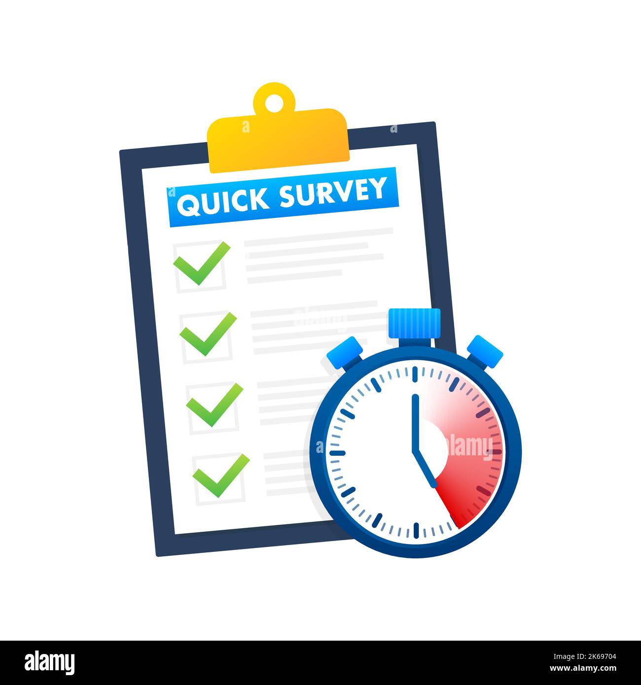 Online survey, checklist. Internet surveying. Vector stock illustration ...