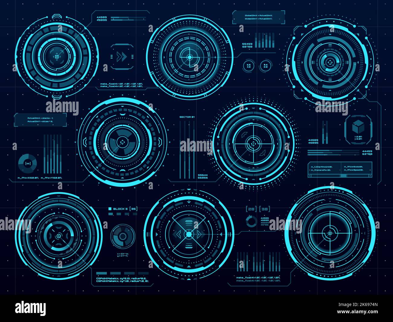 HUD circle data infographic, digital interface and data screen dashboard, vector futuristic ...