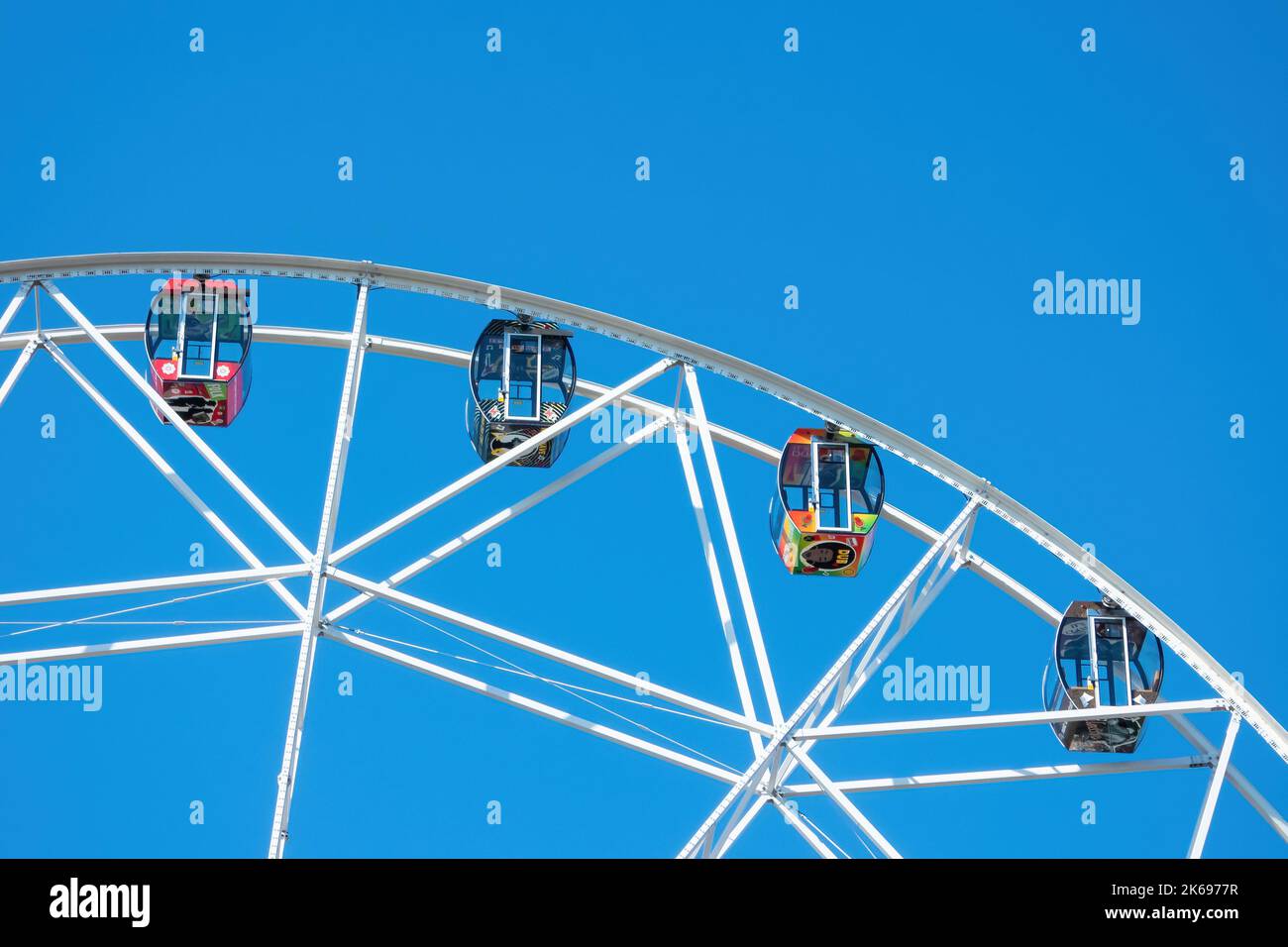 Moscow, Russia - April 24, 2019: Detail of a ferris wheel near Vegas ...
