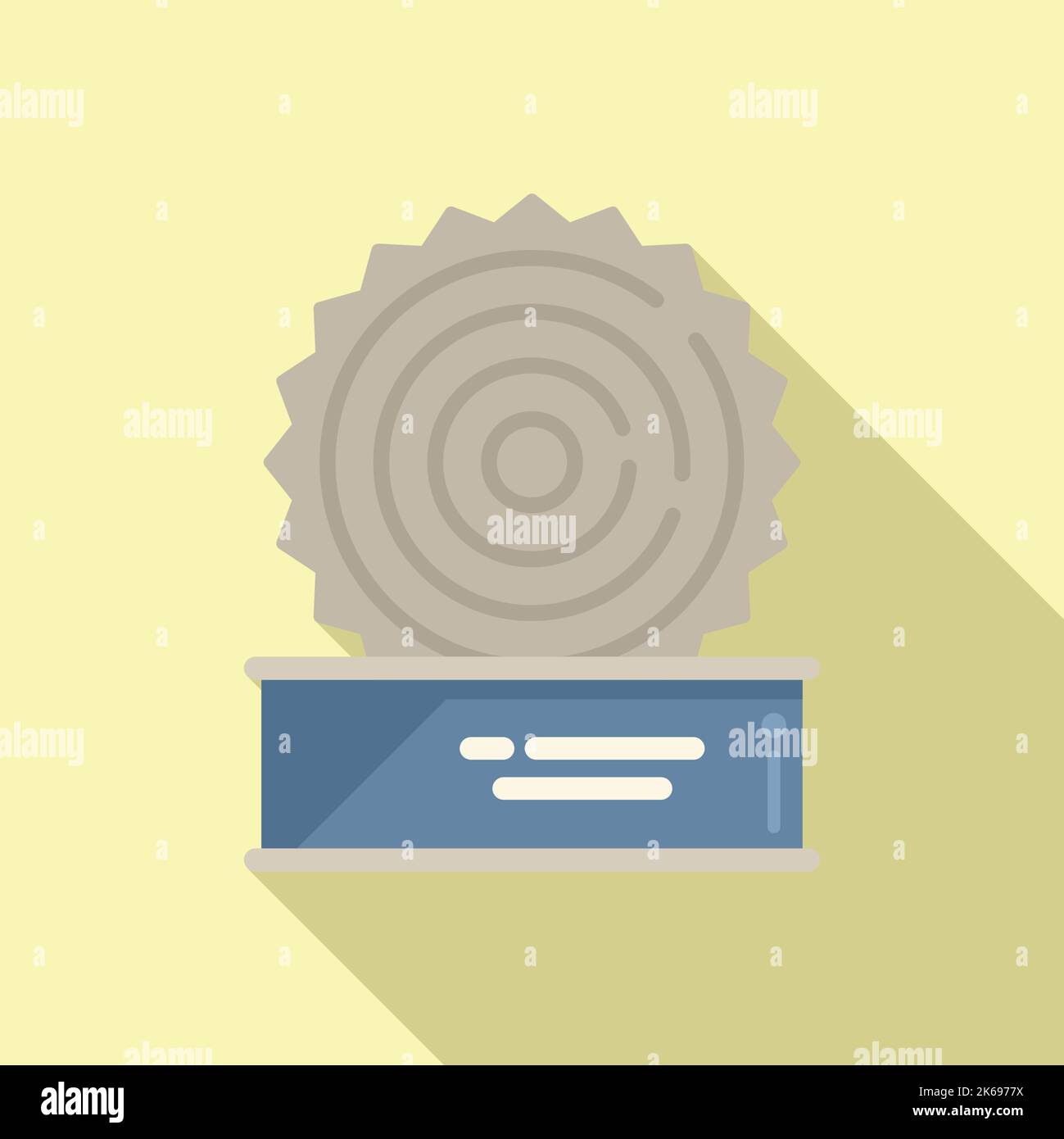 Fish tin can waste icon flat vector. Recycle metal. Metal container ...