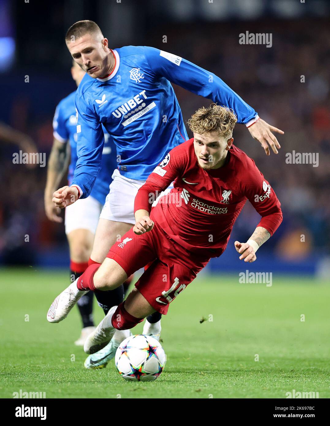 Rangers' John Lundstram fouls Liverpool's Harvey Elliott during the ...