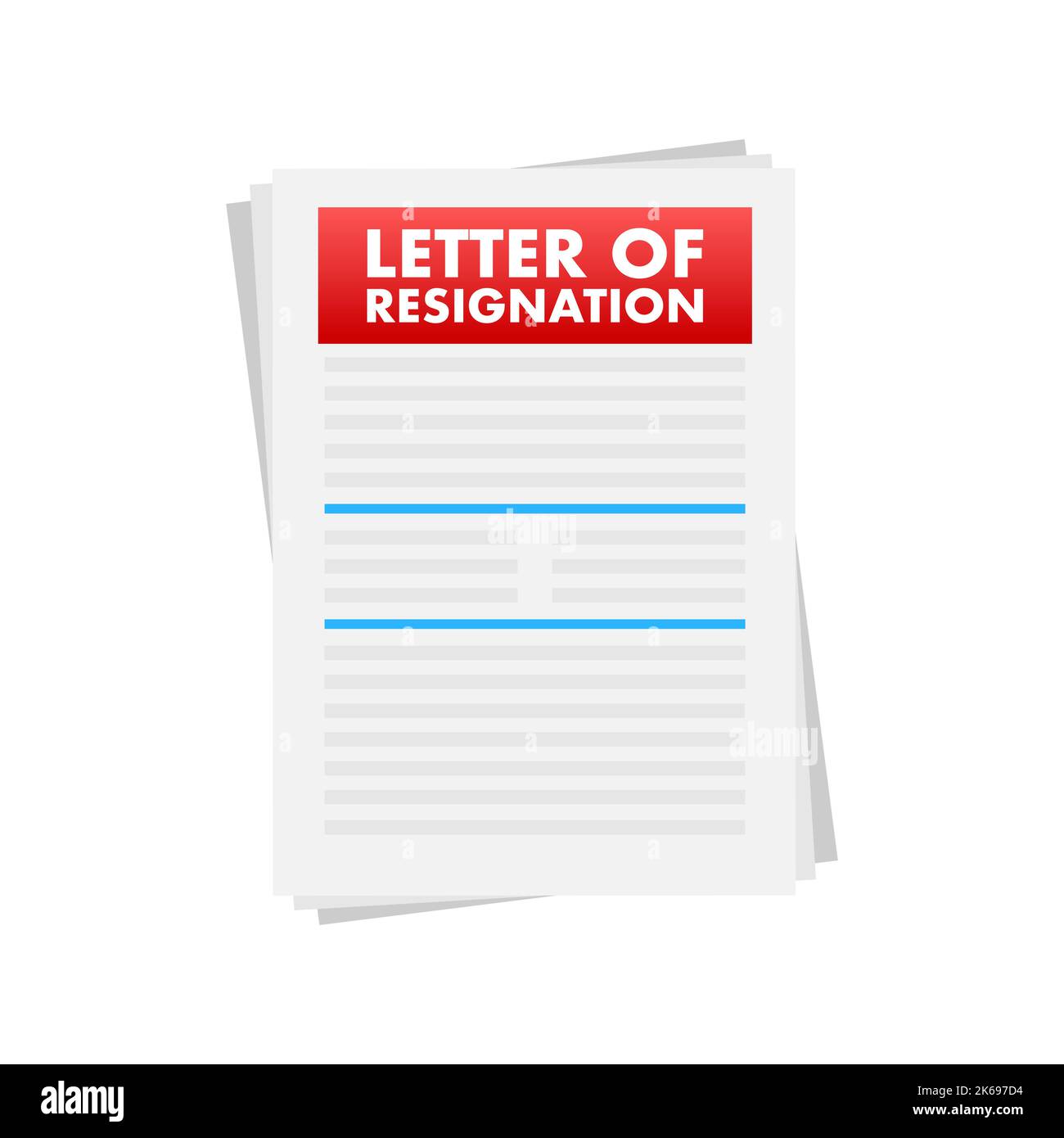 letter of resignation paper document, file. Vector stock illustration ...