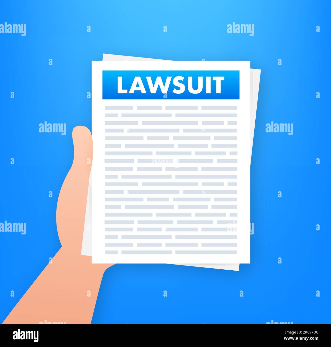 Lawsuit paper. Law document process. Vector stock illustration Stock ...