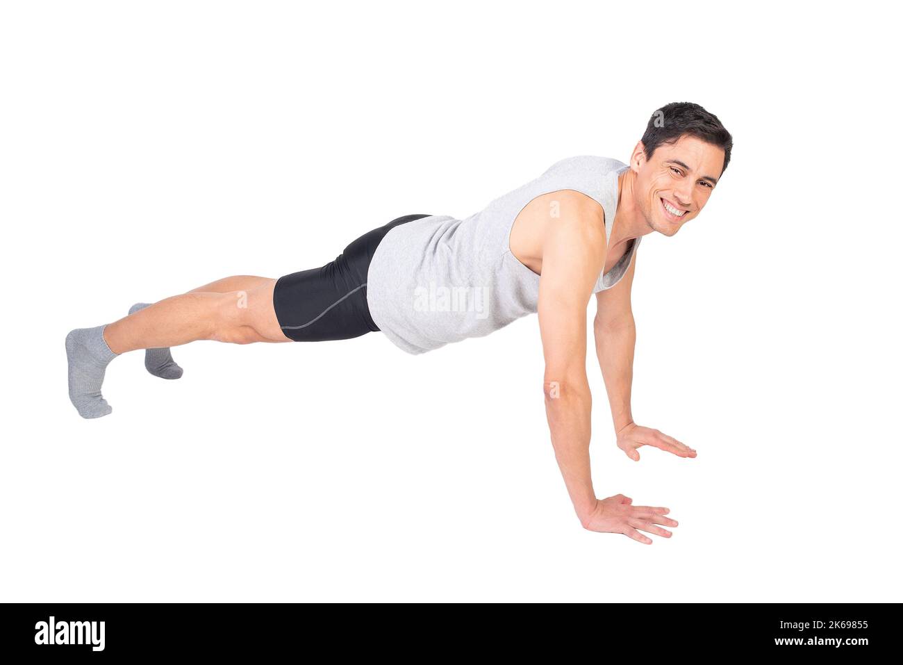 Doing push ups man Cut Out Stock Images & Pictures - Alamy
