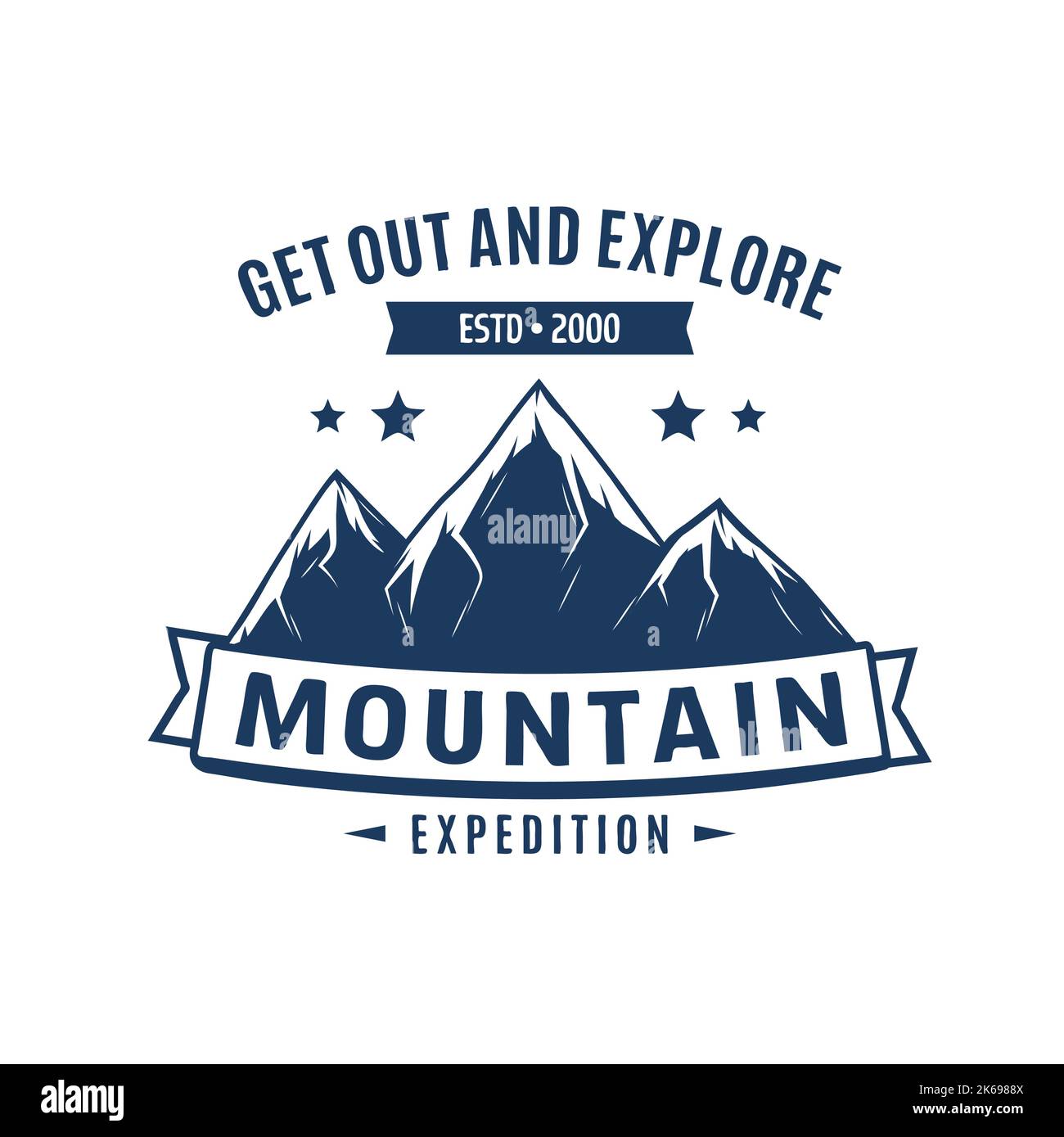 Mountain expedition icon, climbing tourism and hiking adventure club ...