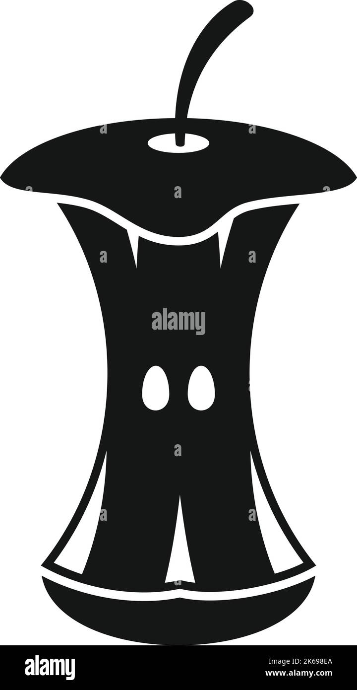 Apple trash icon simple vector. Waste food. Organic trash Stock Vector ...