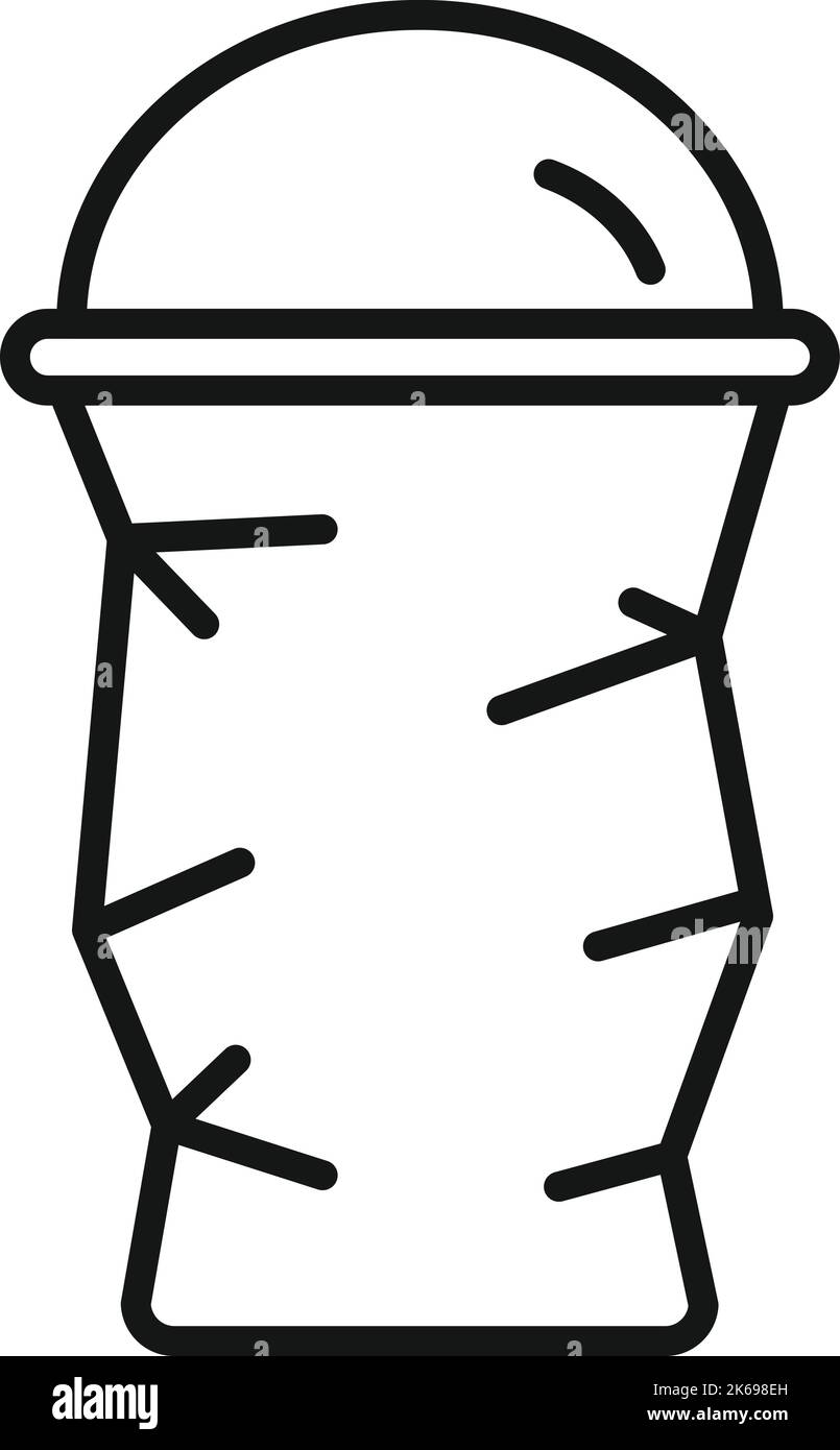 Plastic cup trash icon outline vector. Organic rubbish. Dry paper Stock ...