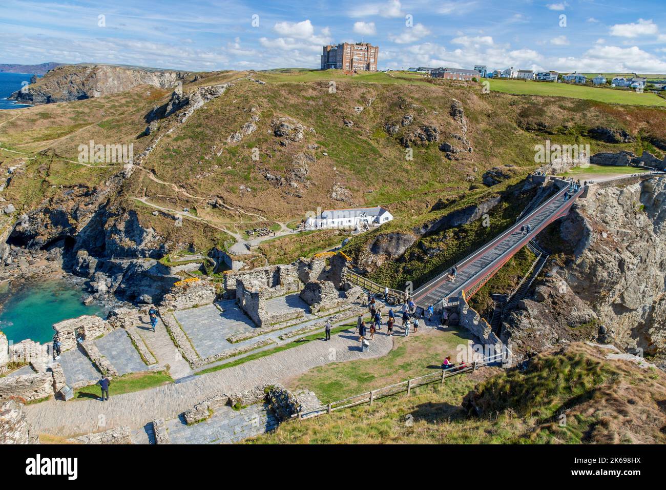 Tintagel castle ruins on the north Cornish coast, Cornwall Stock Photo ...