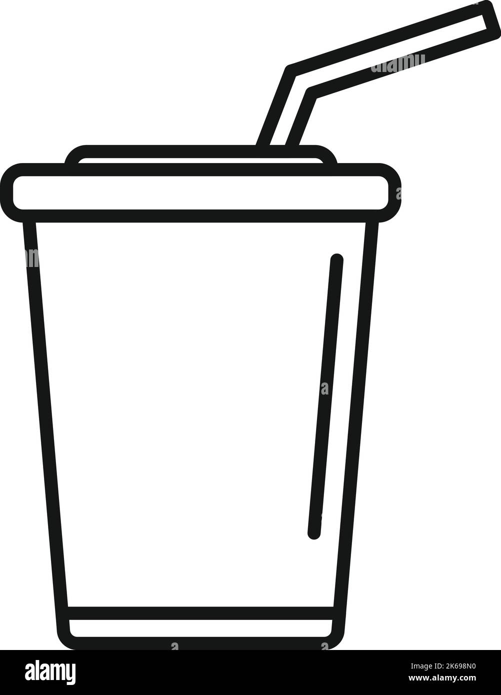 Plastic cup trash icon outline vector. Recycle waste. Reuse container ...