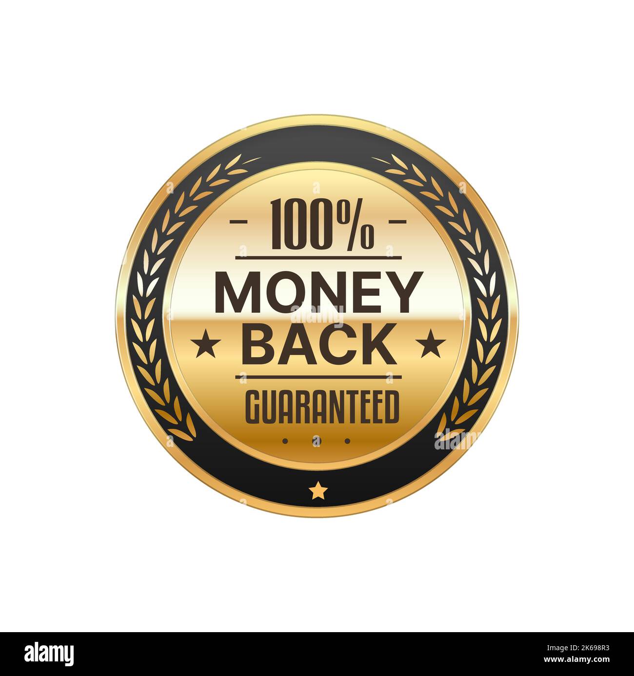 Money back service golden badge and label. Money back guarantee golden ...