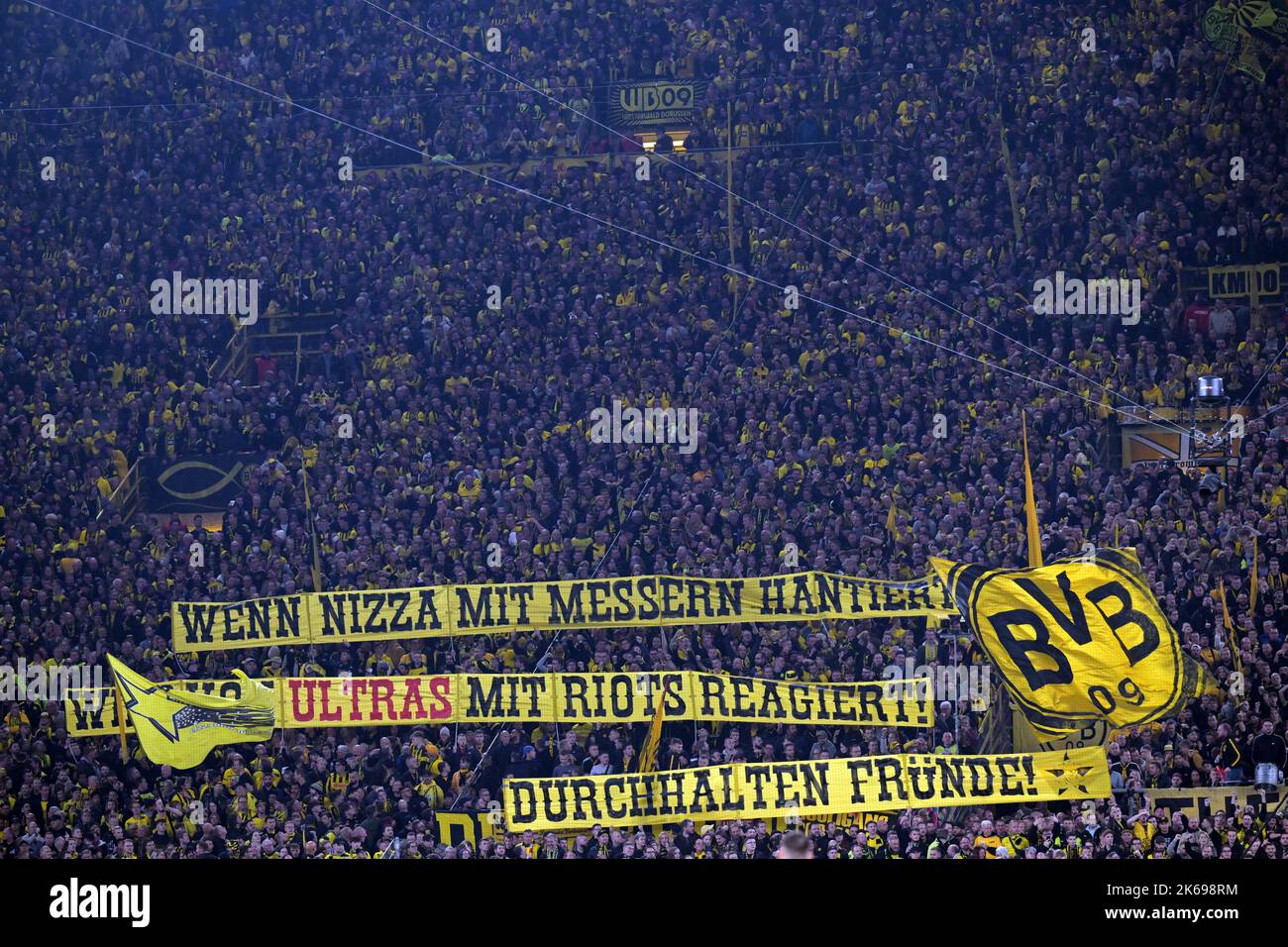 Naples, Italy. 12th Oct, 2022. DORTMUND - Borussia Dortmund supporters ...