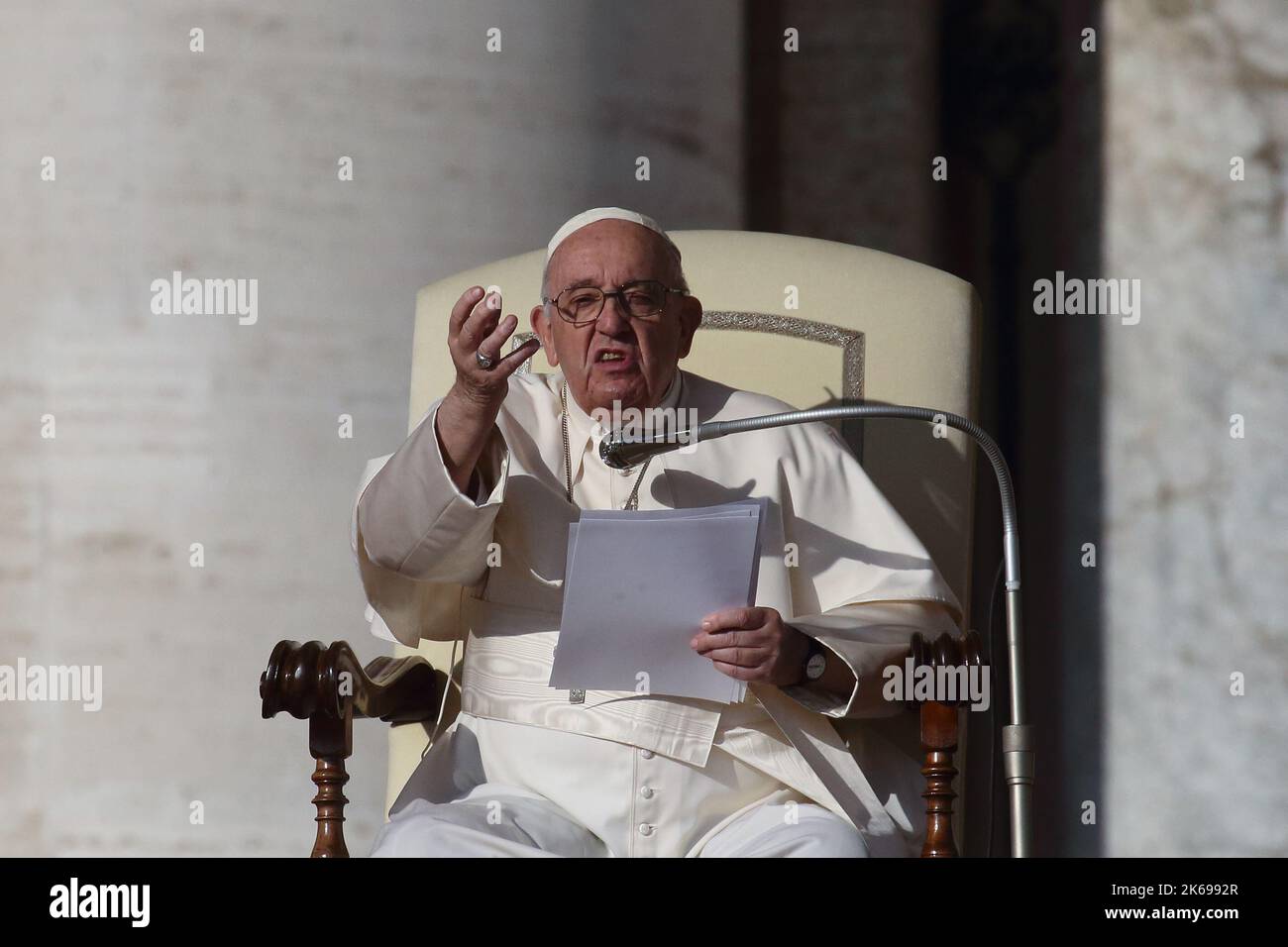 October 12 2022: POPE FRANCIS during his wednesday General Audience in ...