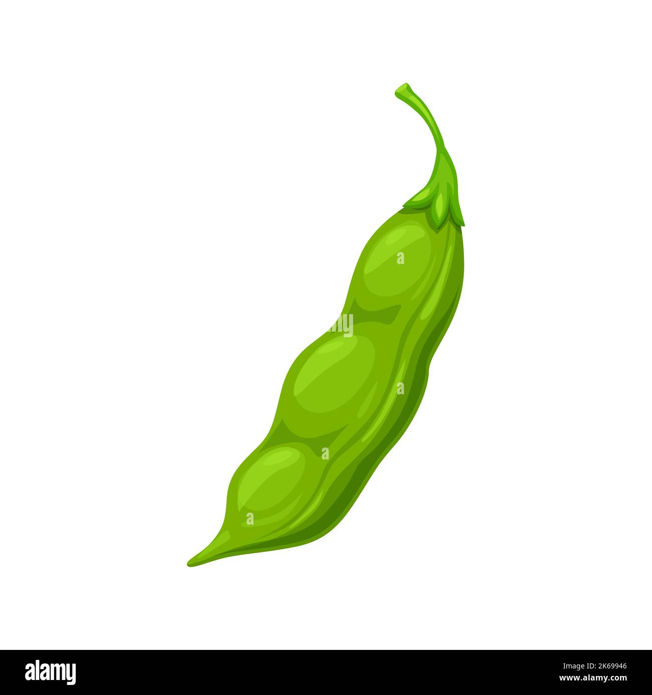 Raw soybeans pod, isolated ripe soy pod. Farm legumes plant or cartoon ...