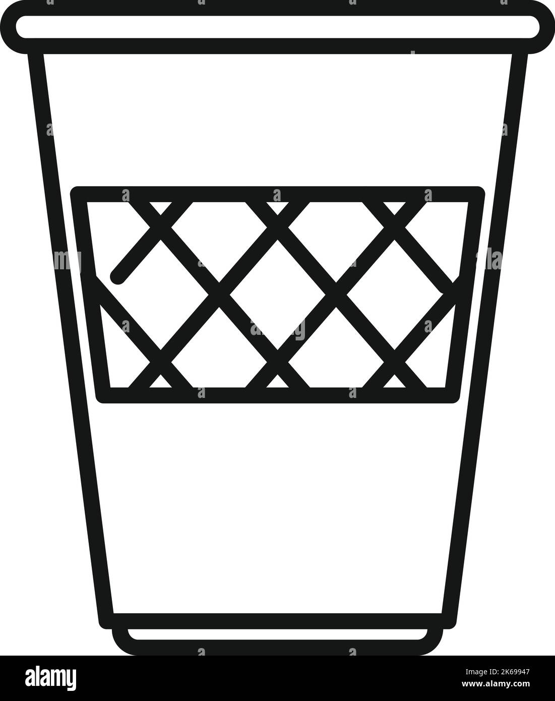 Trash basket icon outline vector. Waste garbage. Metal container Stock ...